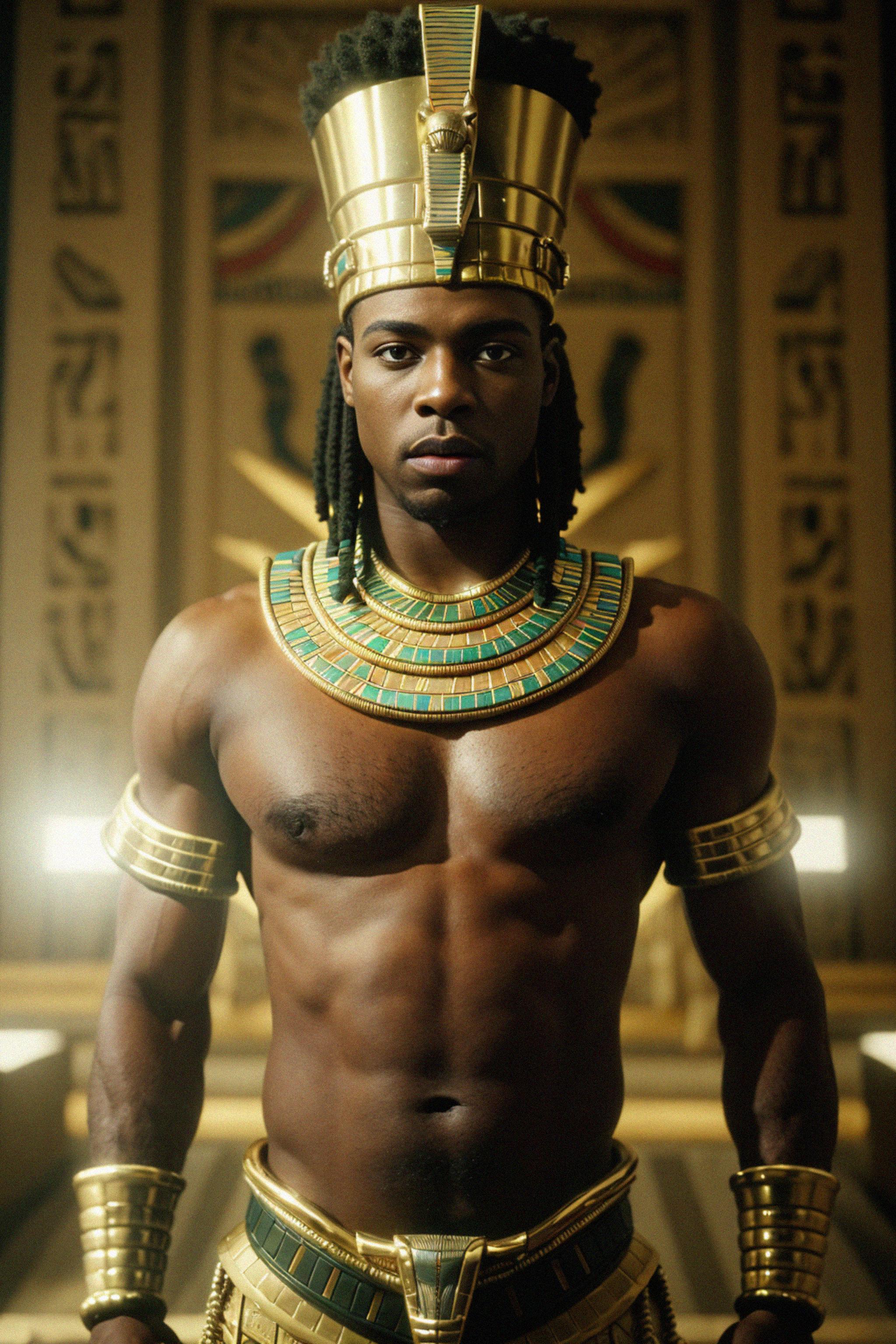 Man as Egyptian Pharaoh Emperor - #7569014 - Royalty Free - AI Photo ...