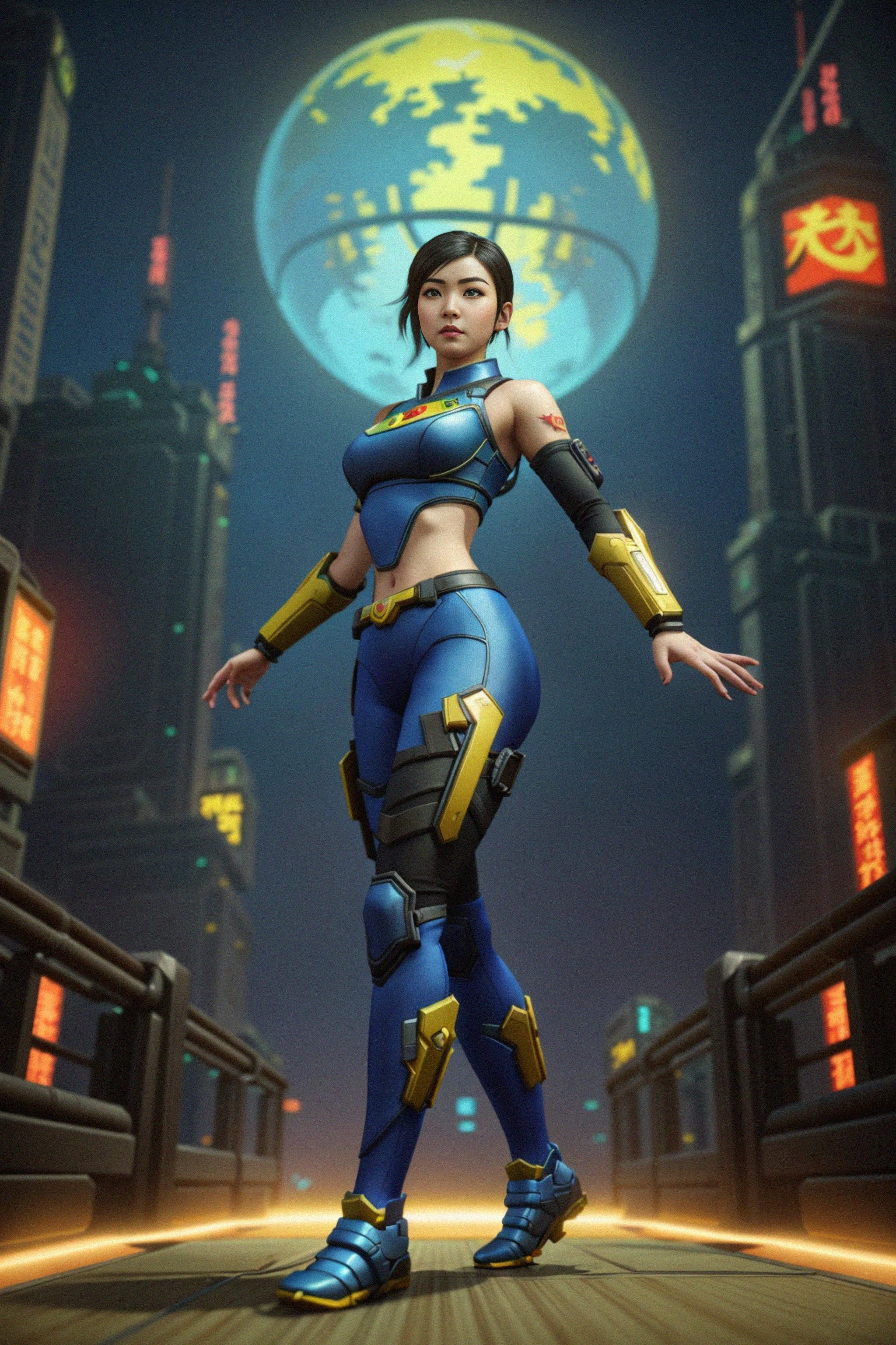 Woman in Overwatch, character shot, shot, concept art, intricate ...