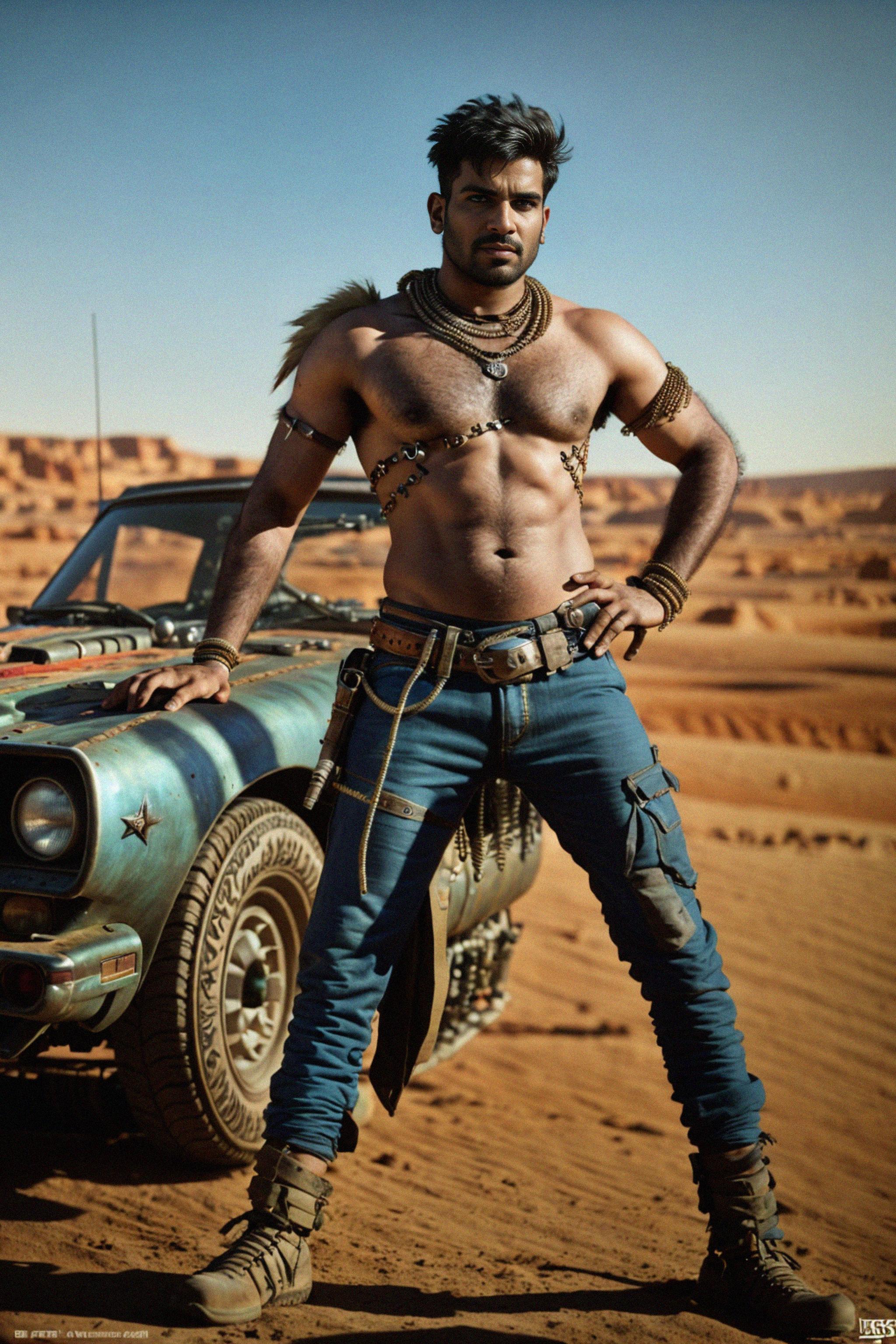 Man in style of mad max warrior in desert _ unreal _ 5 _ daz. _ rpg ...