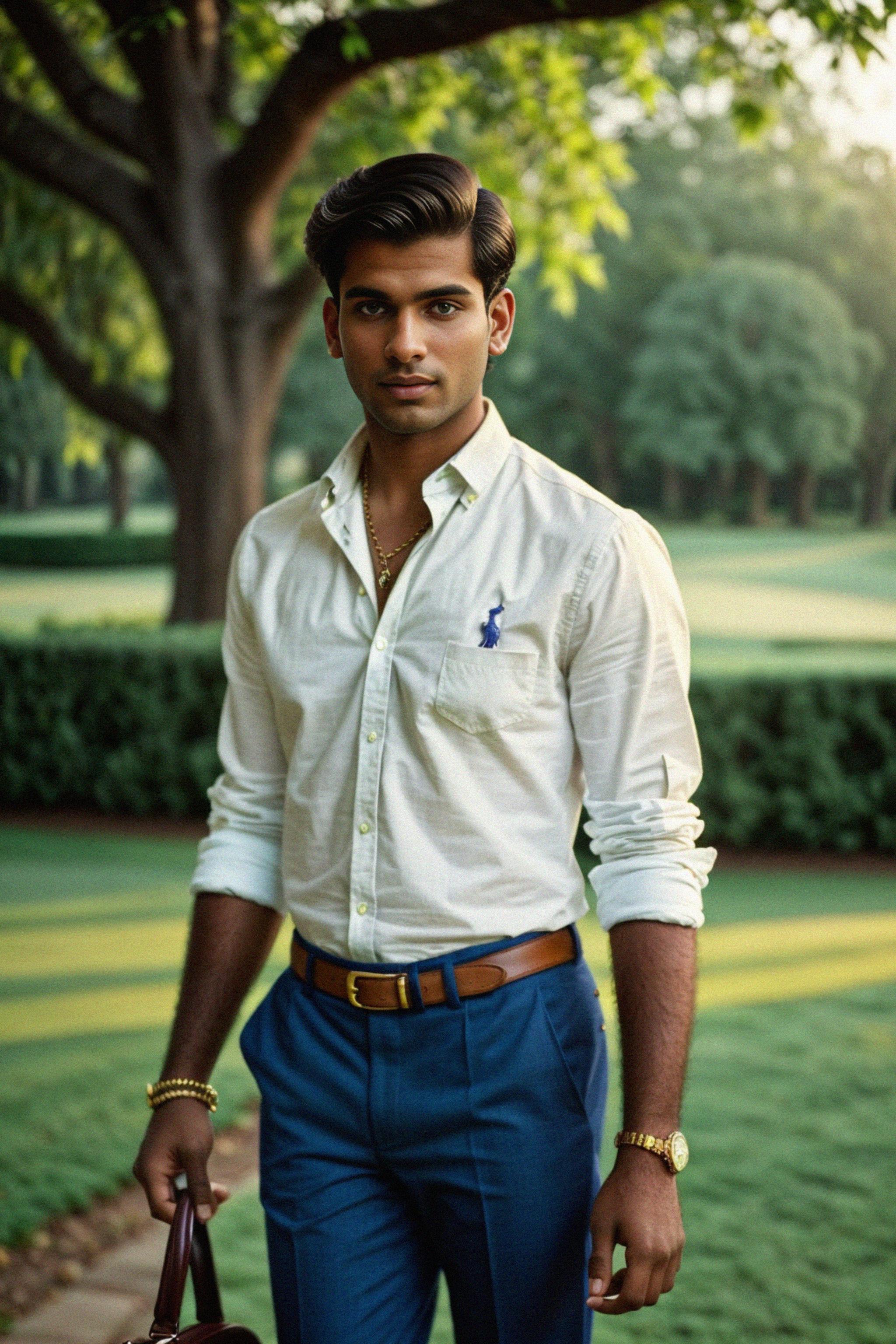 A man in preppy style, old money aesthetic, posh style, elite school ...