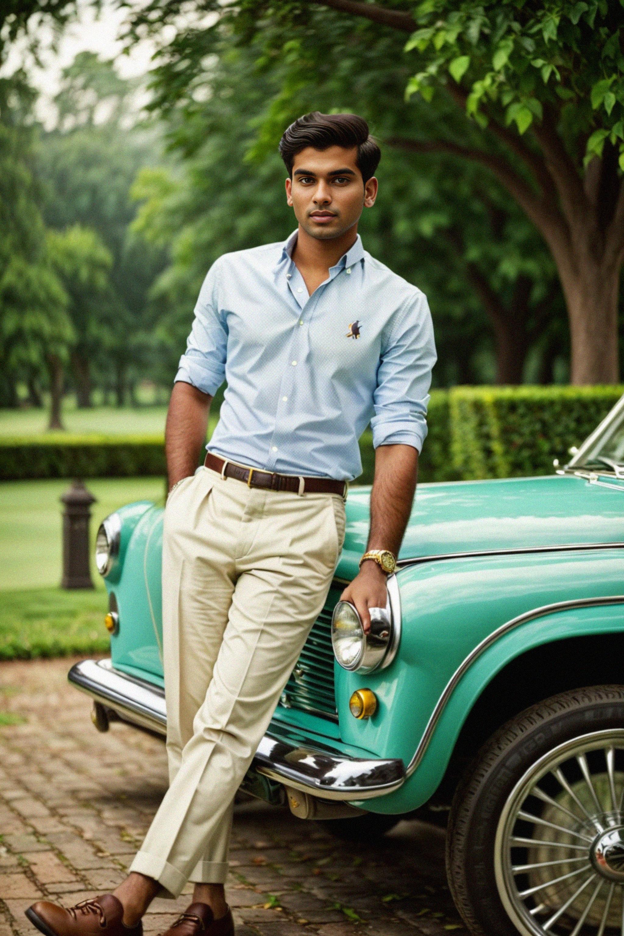 A man in preppy style, old money aesthetic, posh style, elite school ...