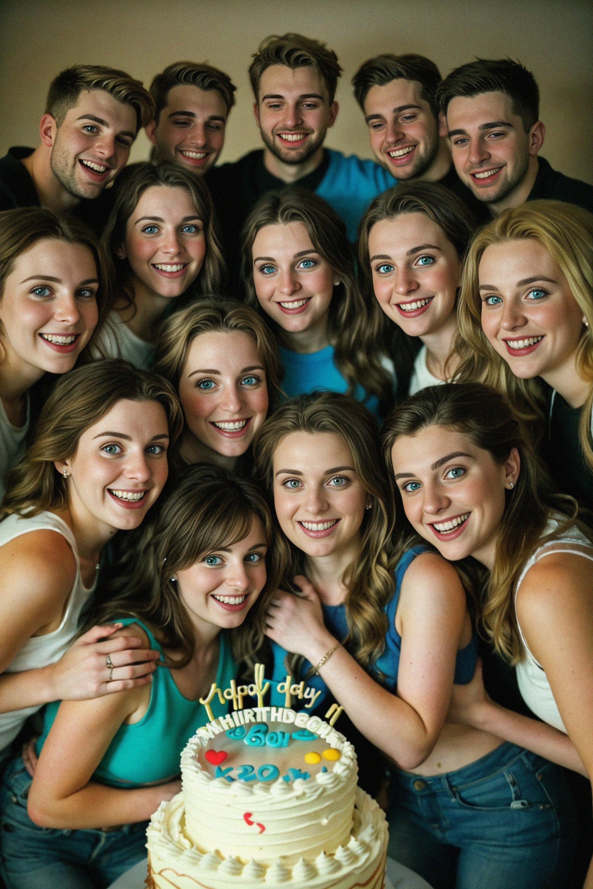 A birthday celebrant surrounded by friends and loved ones, engaging in ...