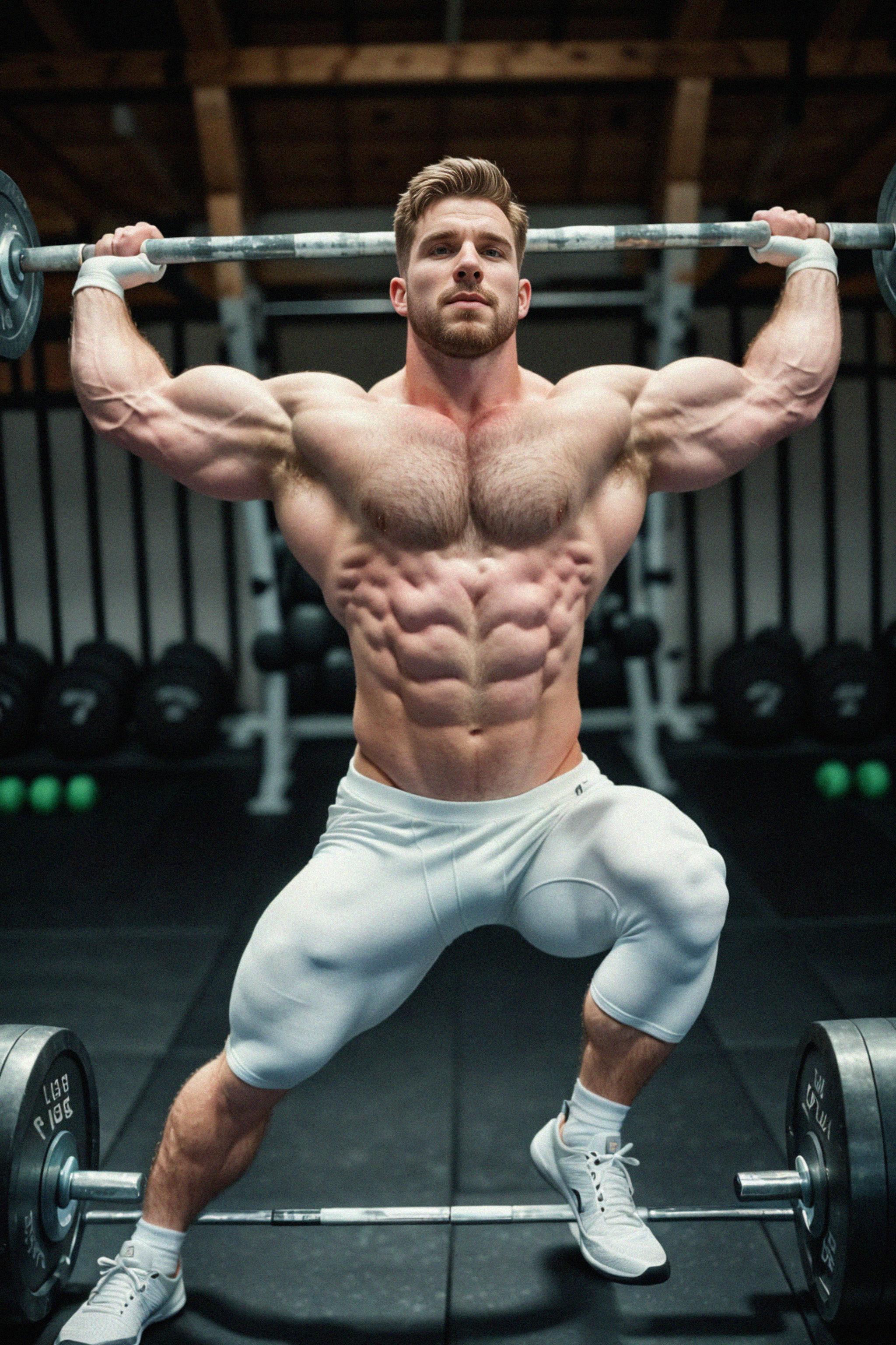 A fit male man as fitness influencer executing a deadlift with perfect ...