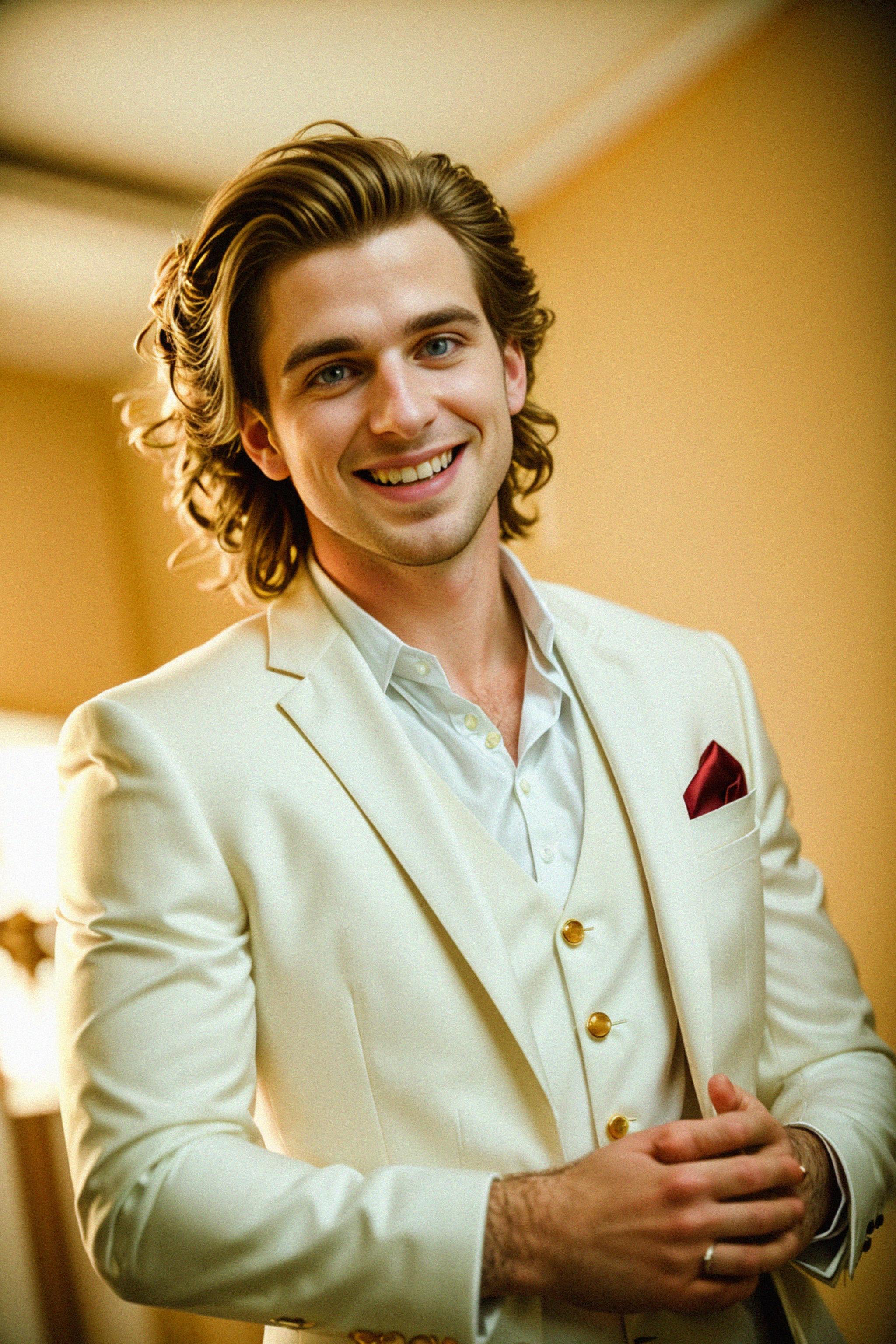 Smiling man in wedding photoshoot. bridal style. wedding style ...