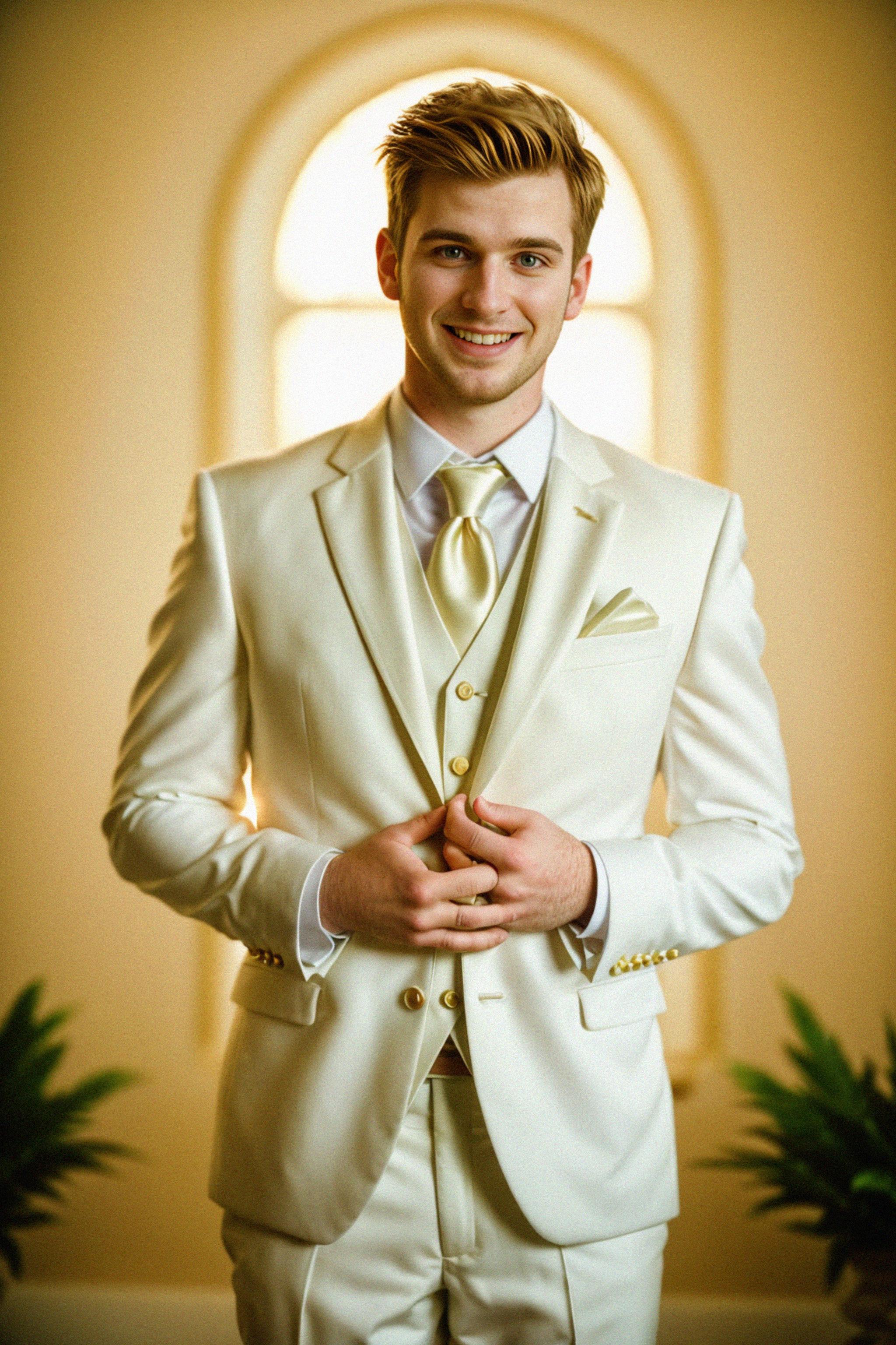 Smiling man in wedding photoshoot. bridal style. wedding style ...