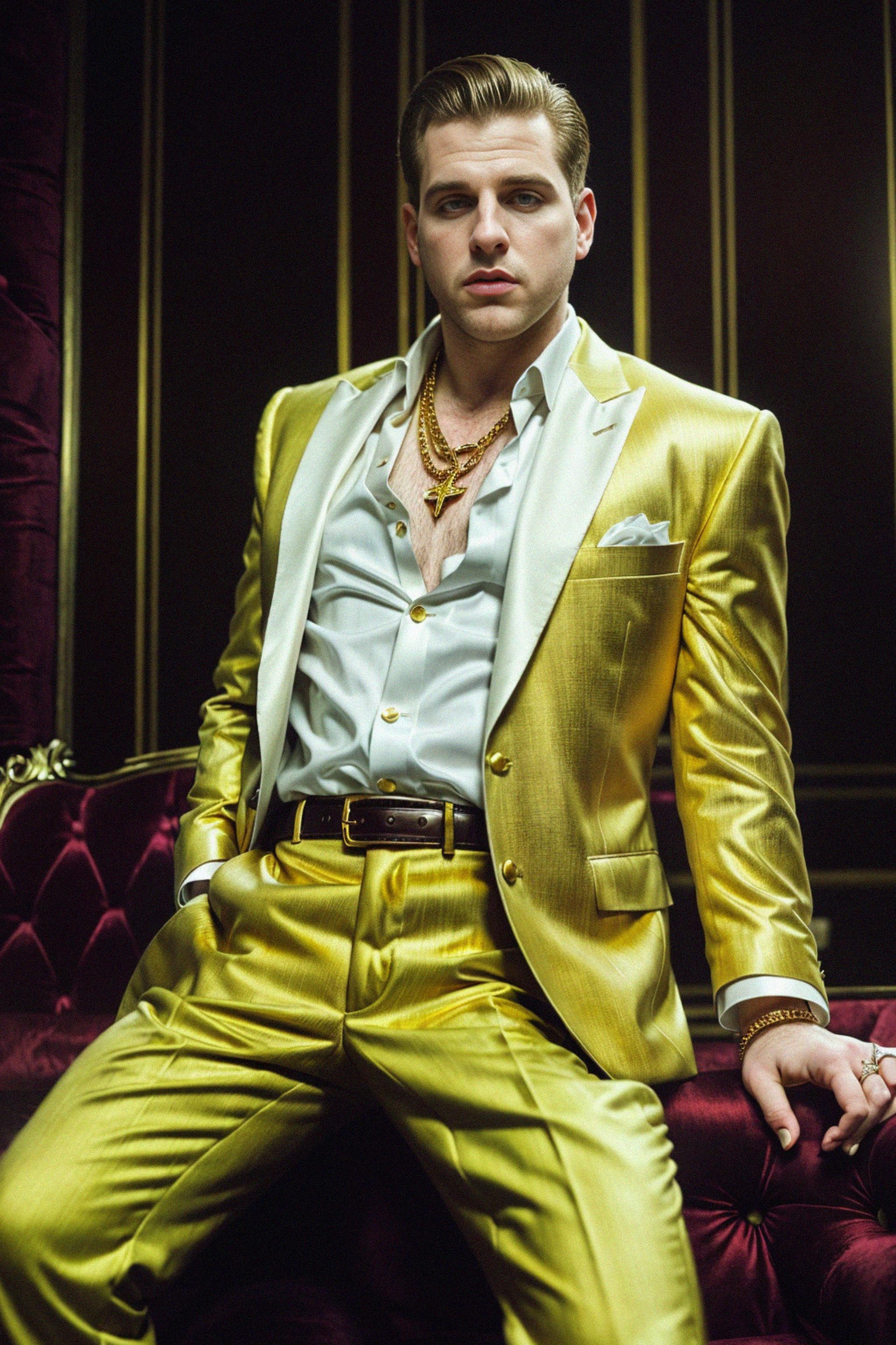 Beautiful man as a mobster, mafia, mafia outfit, tailored suits, chunky ...