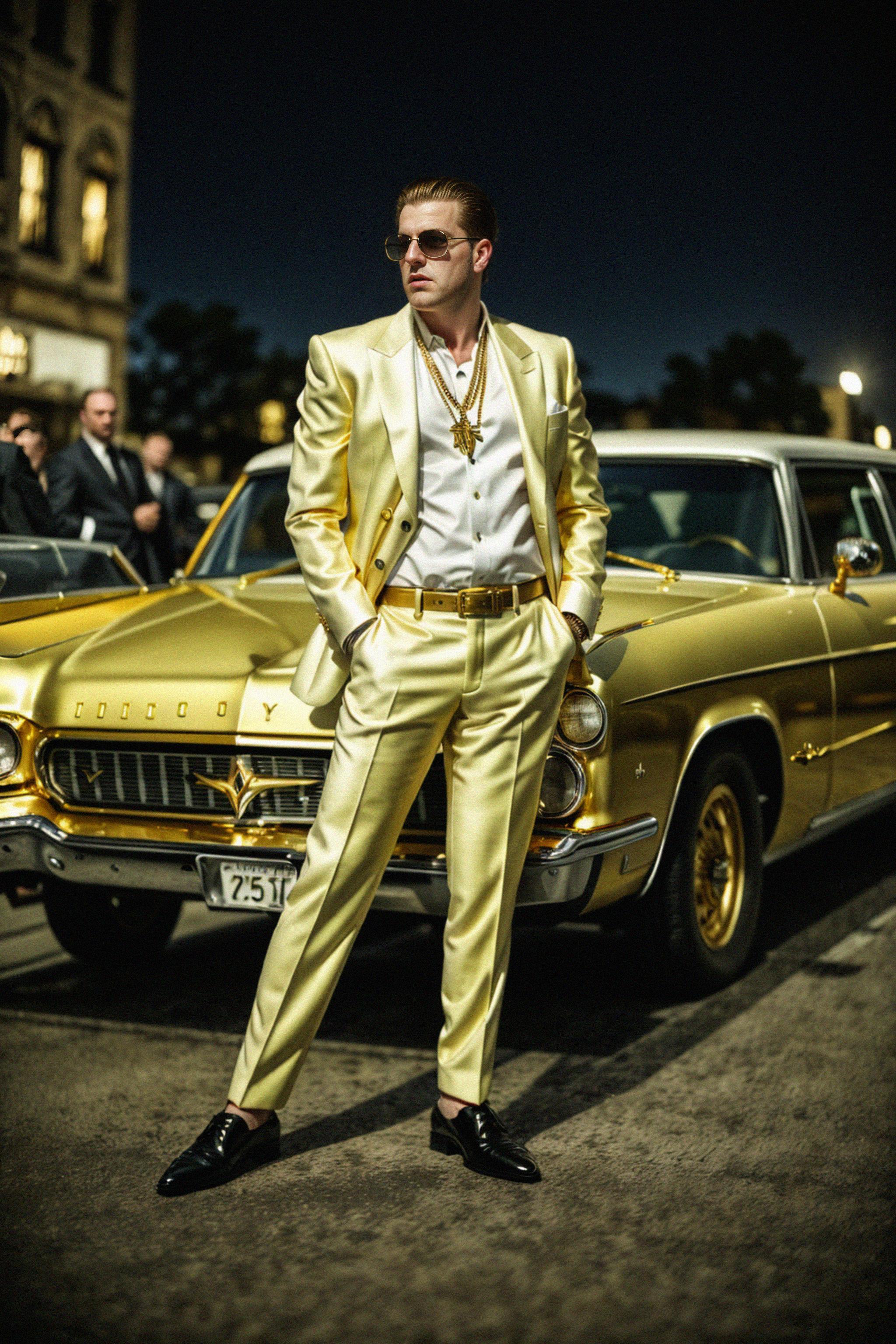 Beautiful man as a mobster, mafia, mafia outfit, tailored suits, chunky ...