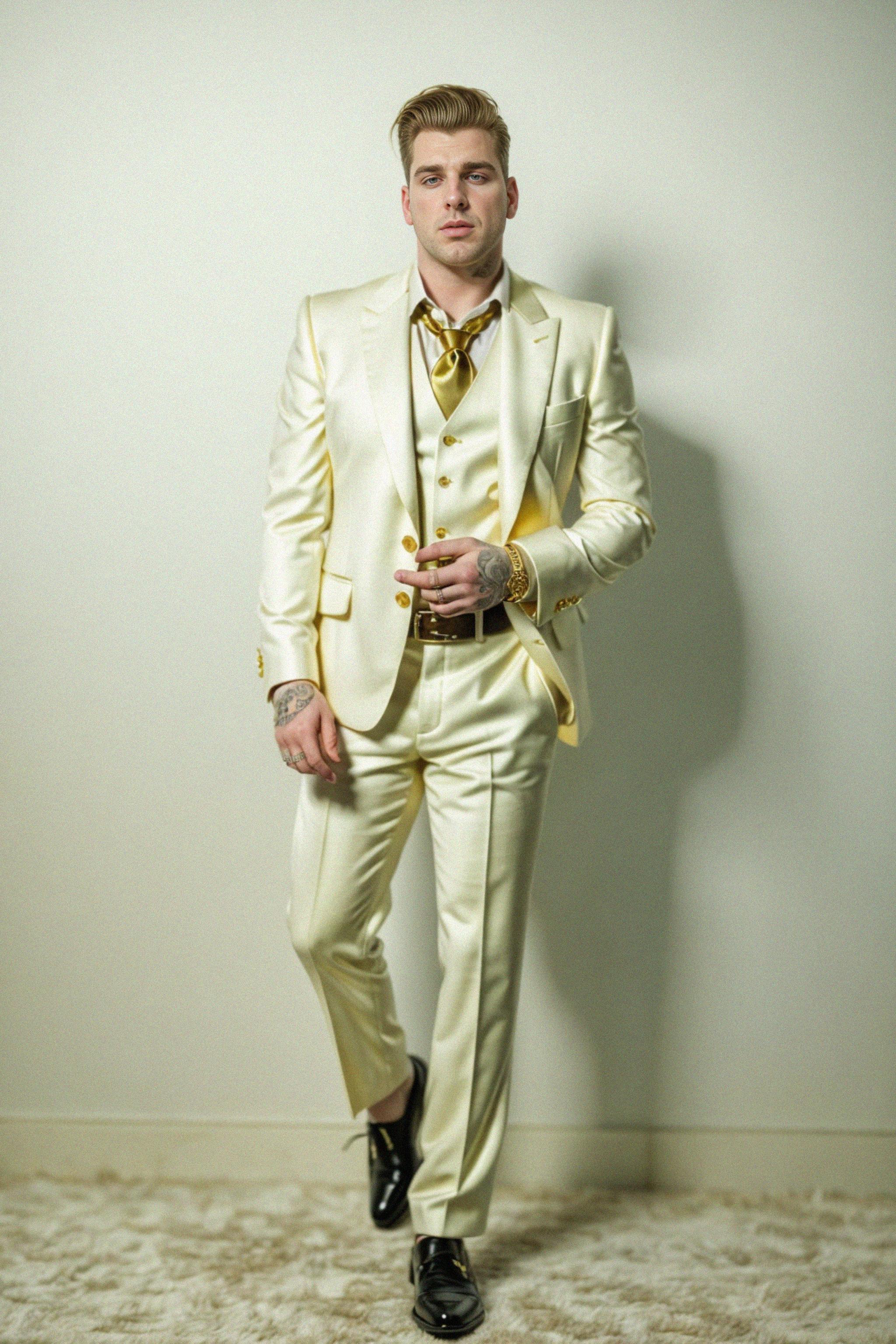 Beautiful man as a mobster, mafia, mafia outfit, tailored suits, chunky ...