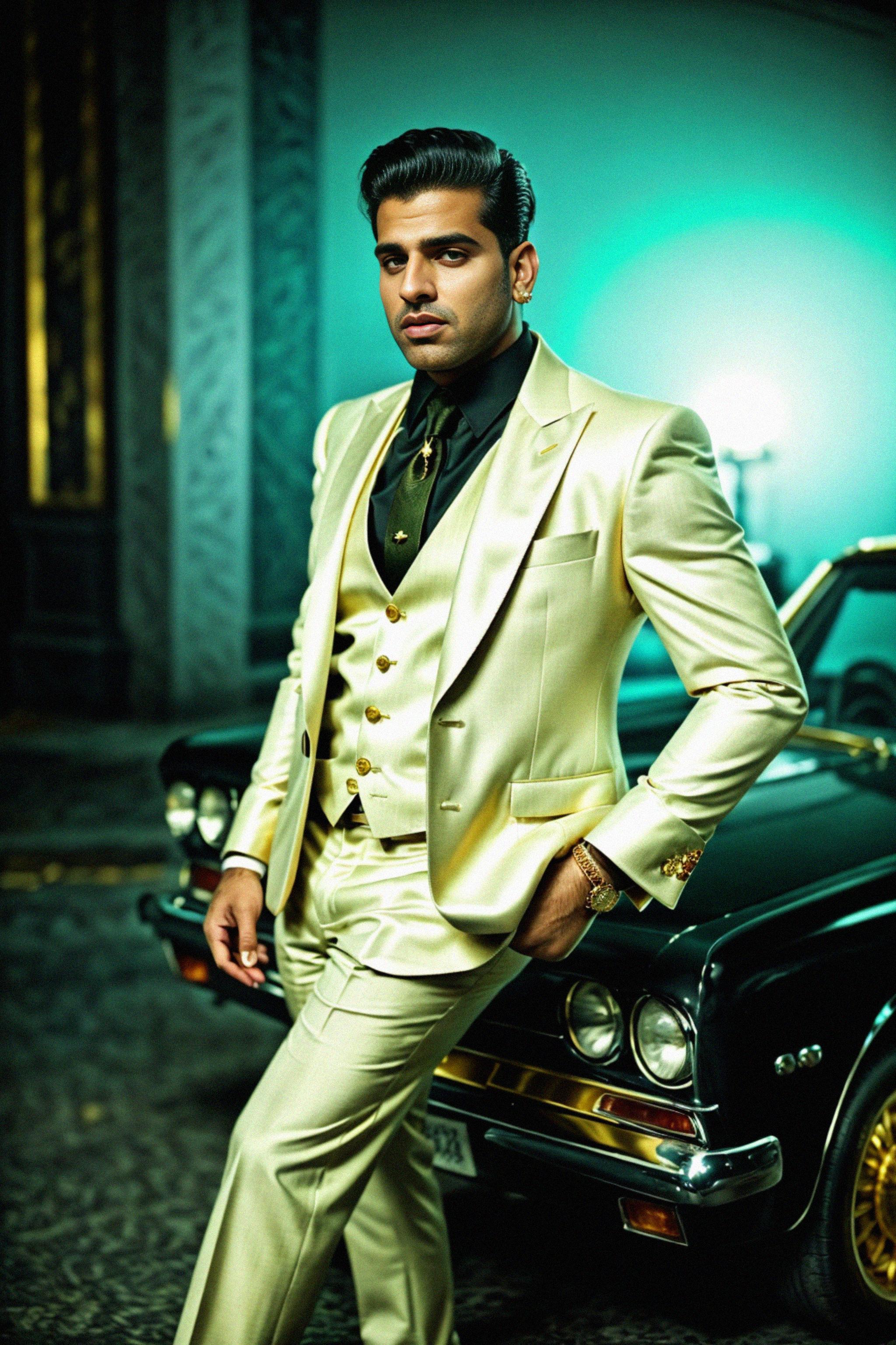 Beautiful man as a mobster, mafia, mafia outfit, tailored suits, chunky ...