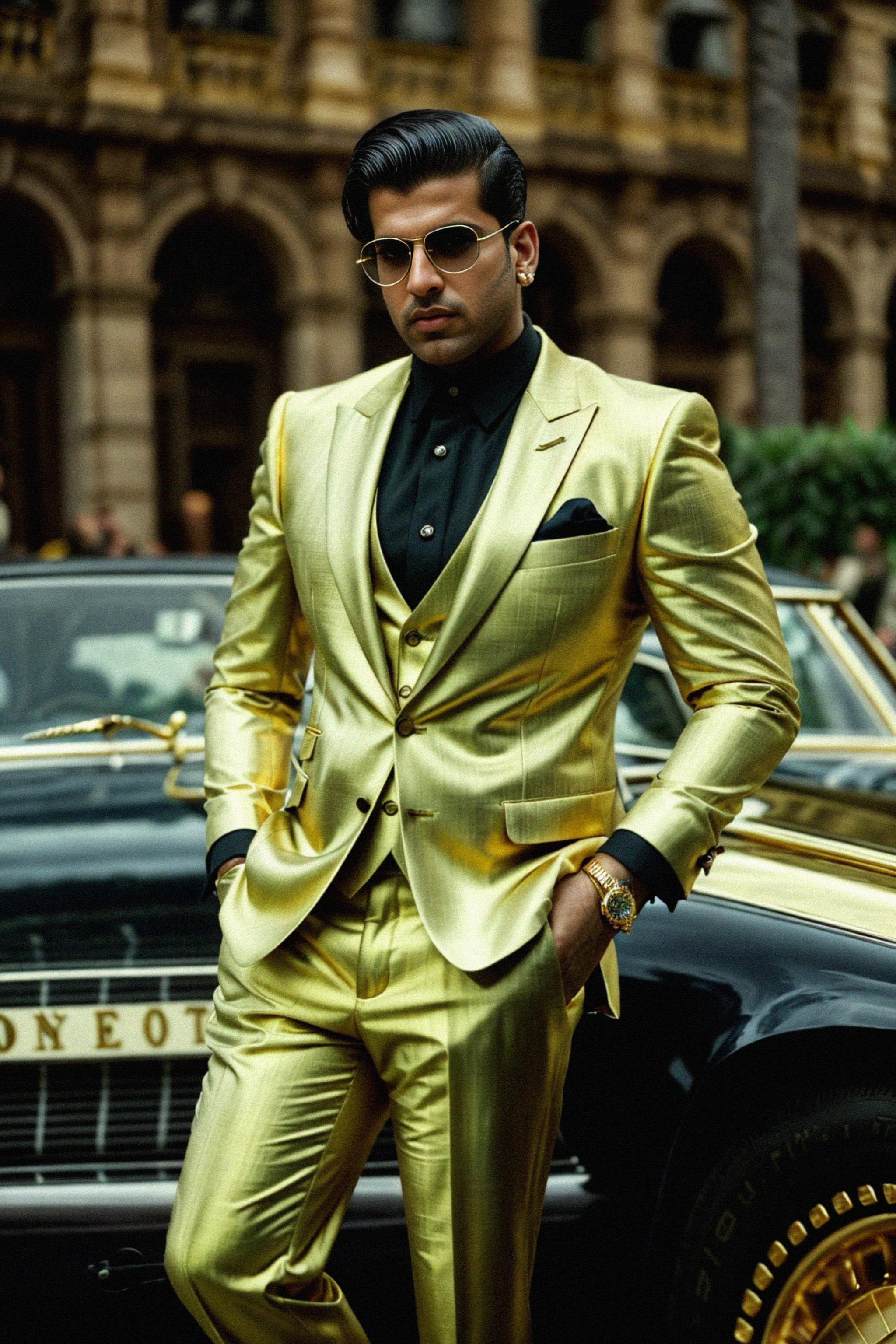 Beautiful man as a mobster, mafia, mafia outfit, tailored suits, chunky ...