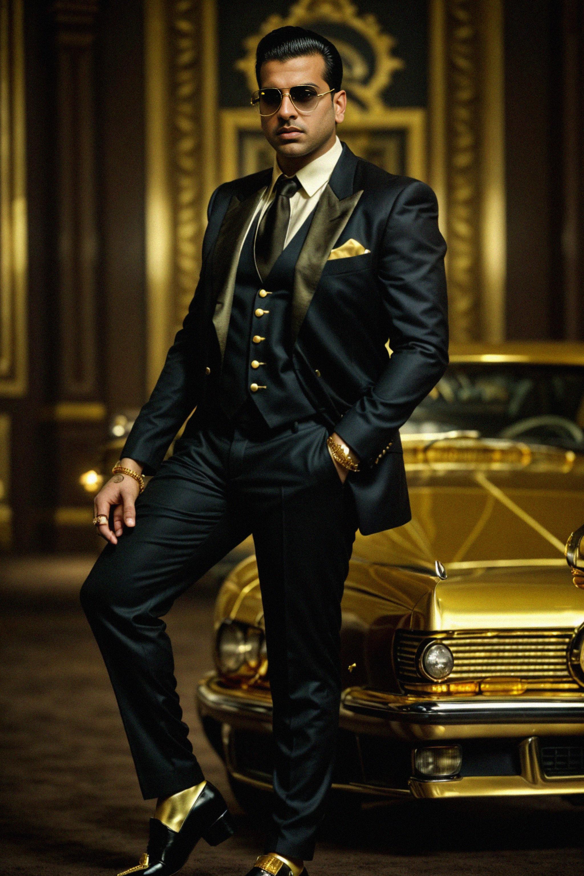 Beautiful man as a mobster, mafia, mafia outfit, tailored suits, chunky ...