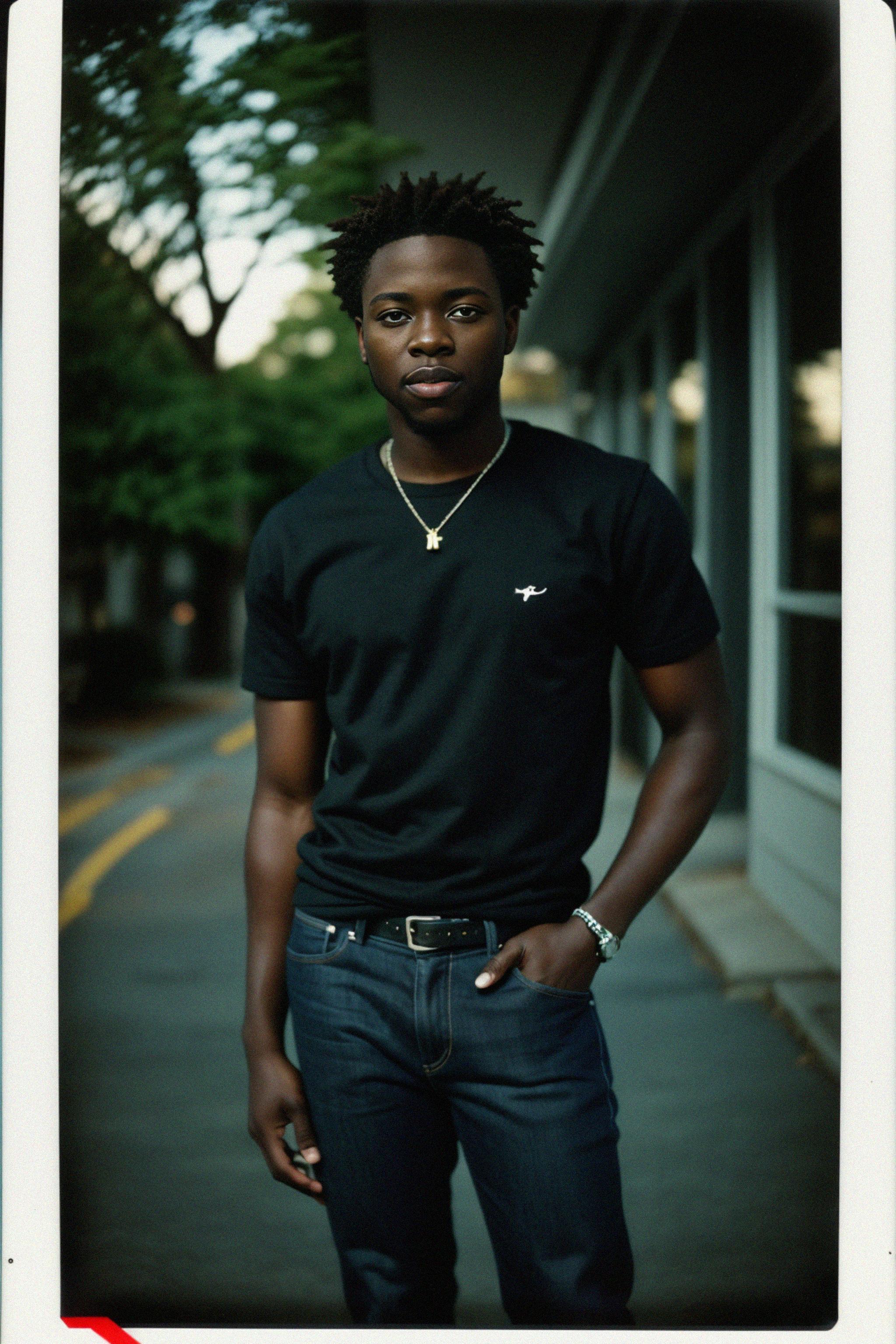 Man in polaroid classic photograph posing for photo outside - #7586019 ...