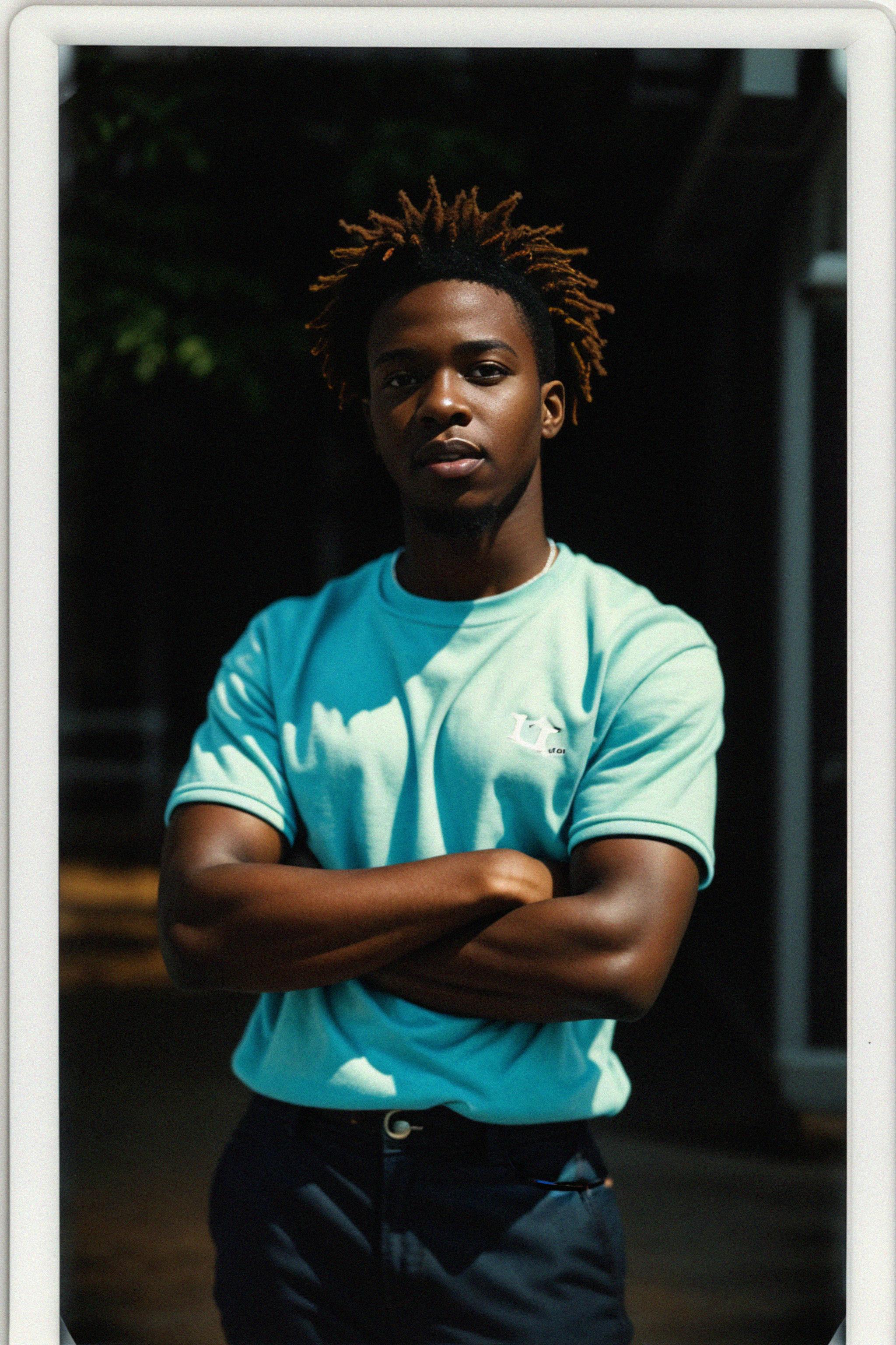 Man in polaroid classic photograph posing for photo outside - #7586051 ...