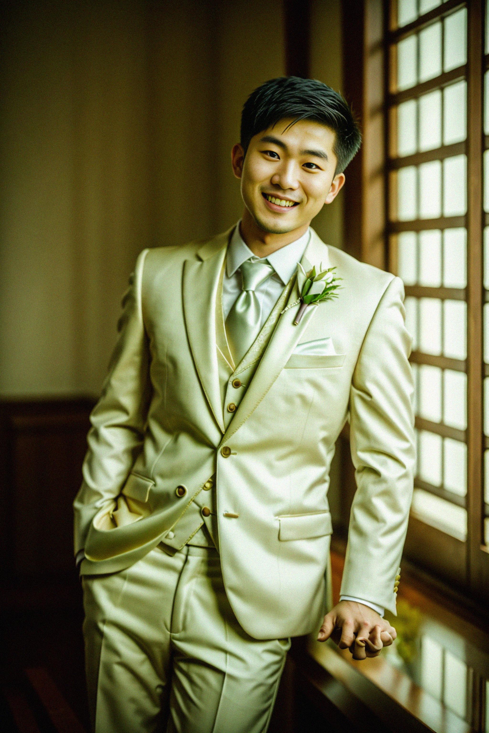 Smiling man in wedding photoshoot. bridal style. wedding style ...