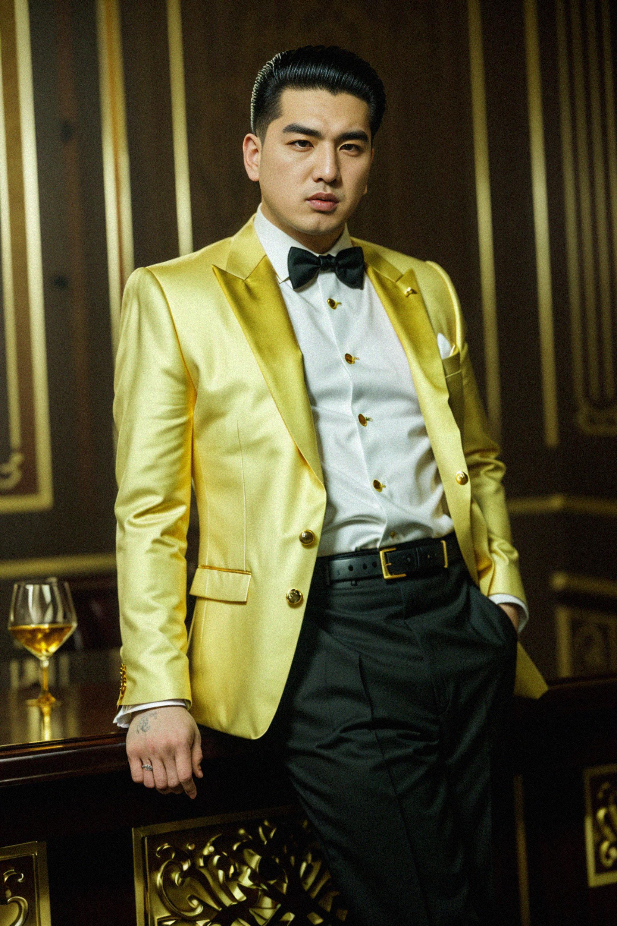 Beautiful man as a mobster, mafia, mafia outfit, tailored suits, chunky ...