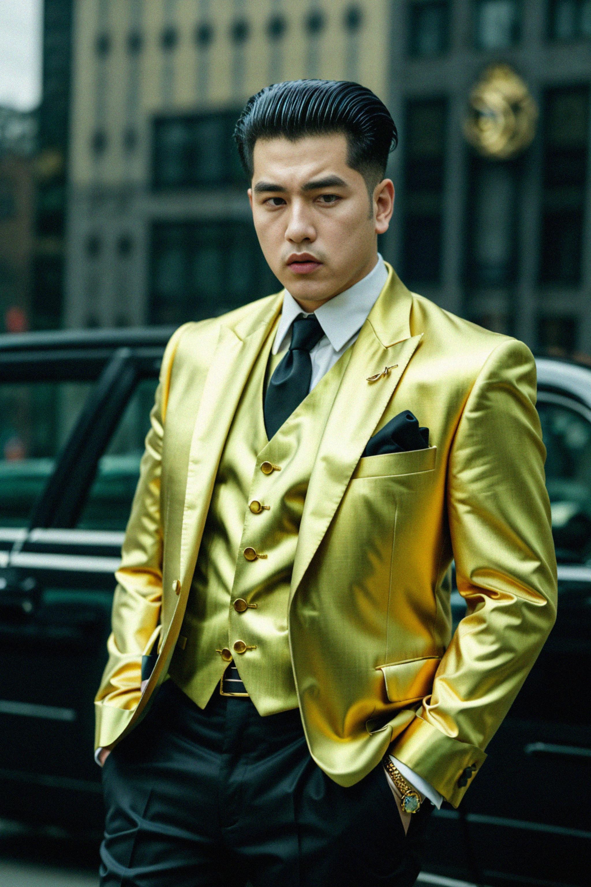 Beautiful man as a mobster, mafia, mafia outfit, tailored suits, chunky ...