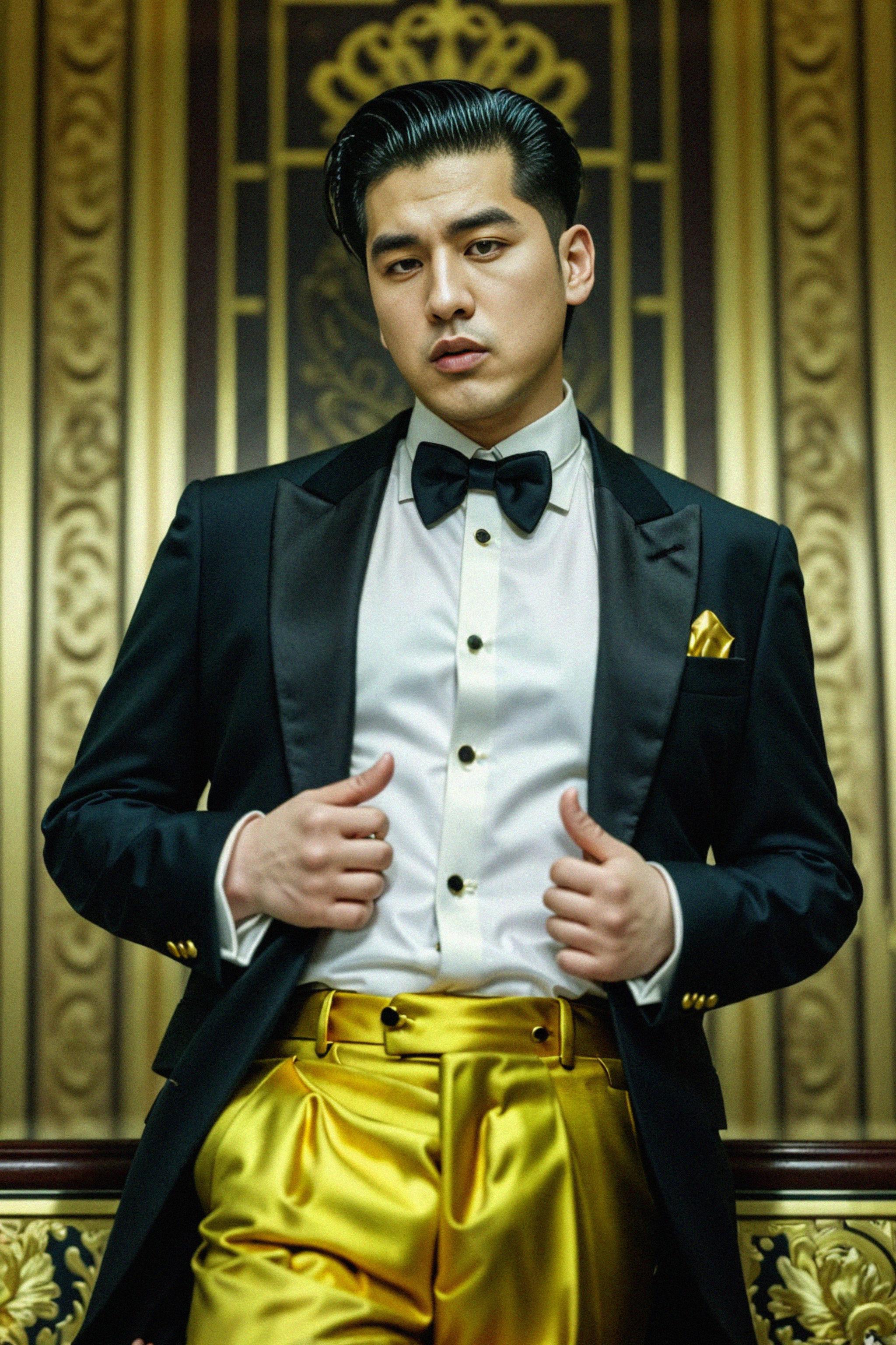 Beautiful man as a mobster, mafia, mafia outfit, tailored suits, chunky ...