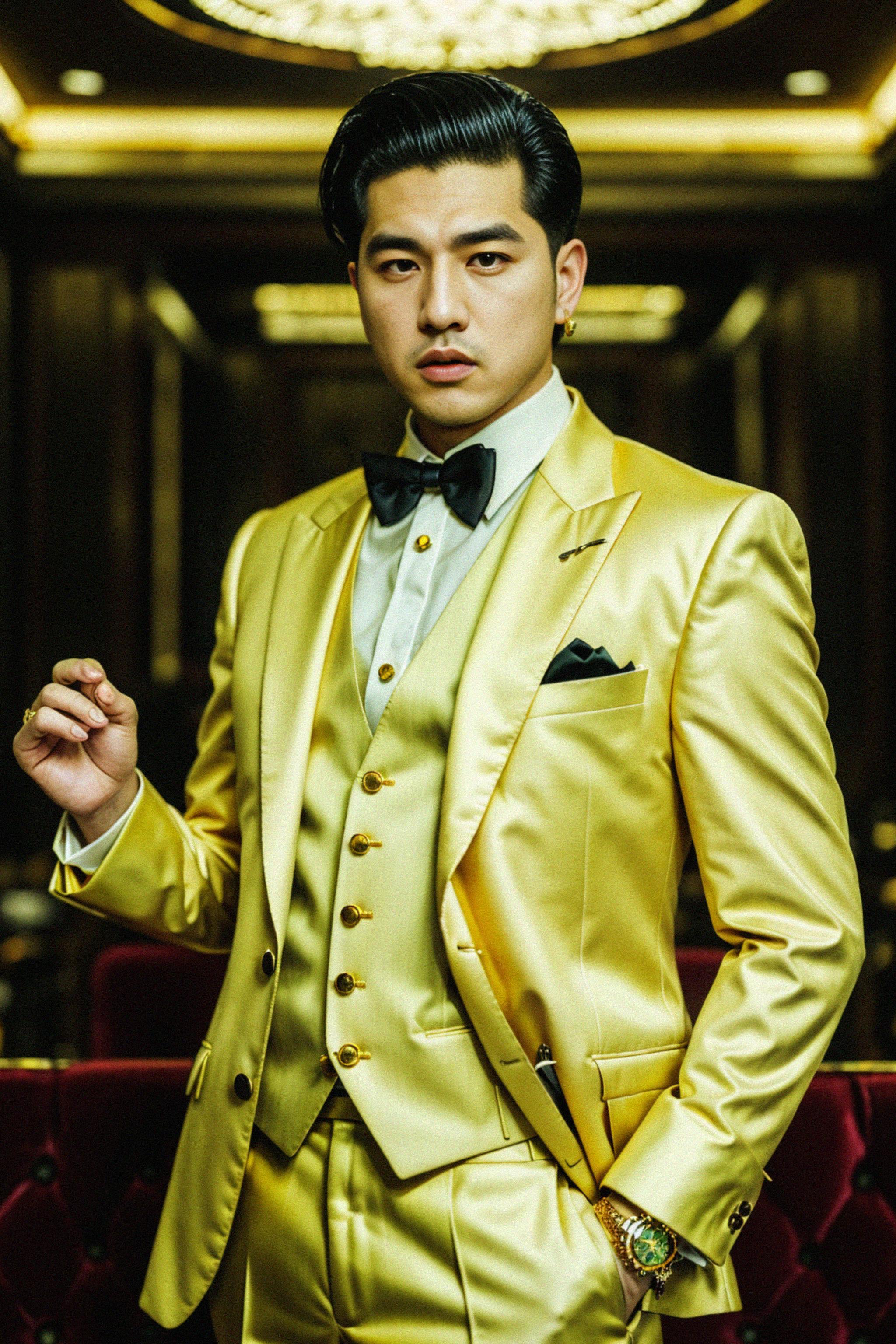 Beautiful man as a mobster, mafia, mafia outfit, tailored suits, chunky ...