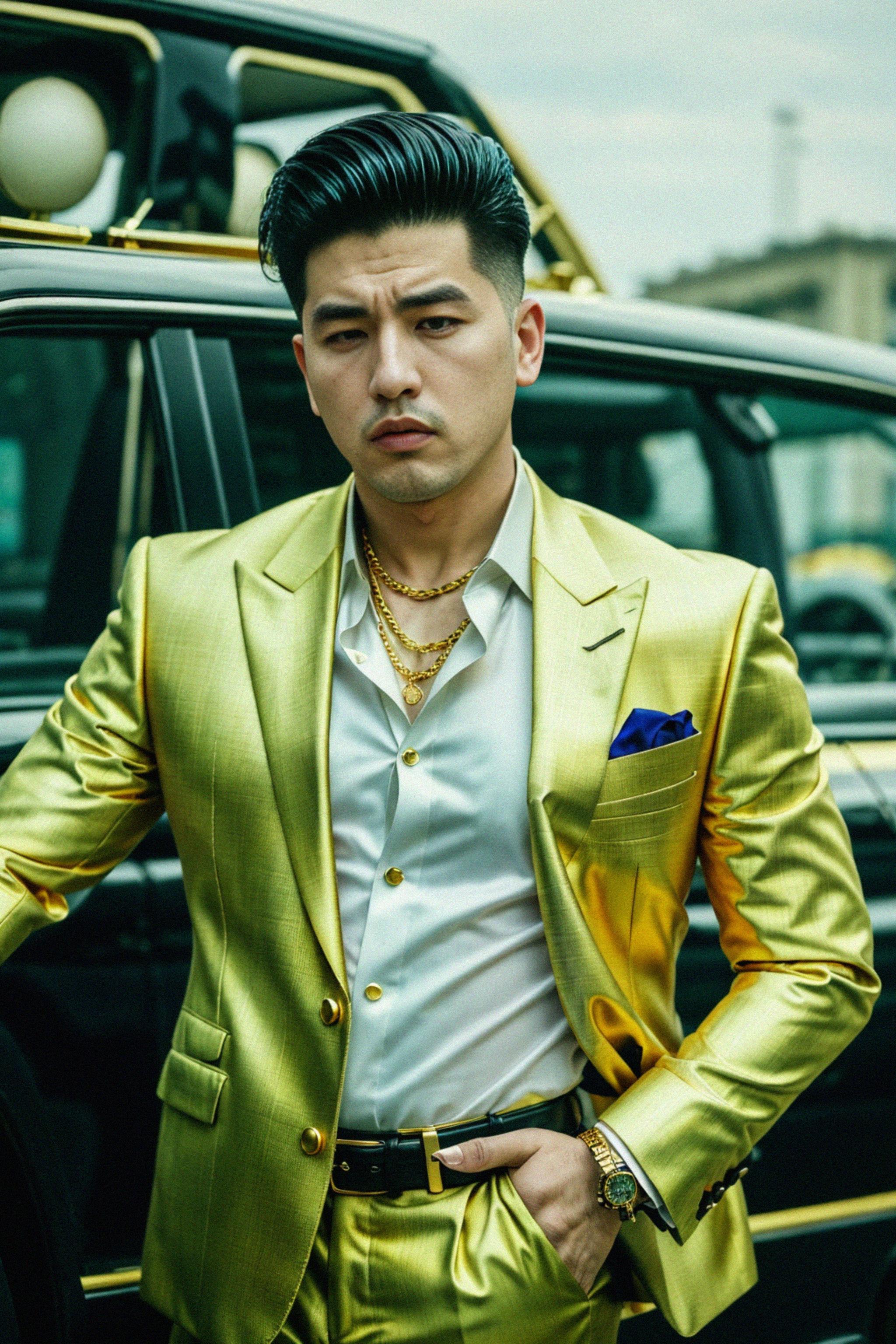 Beautiful man as a mobster, mafia, mafia outfit, tailored suits, chunky ...