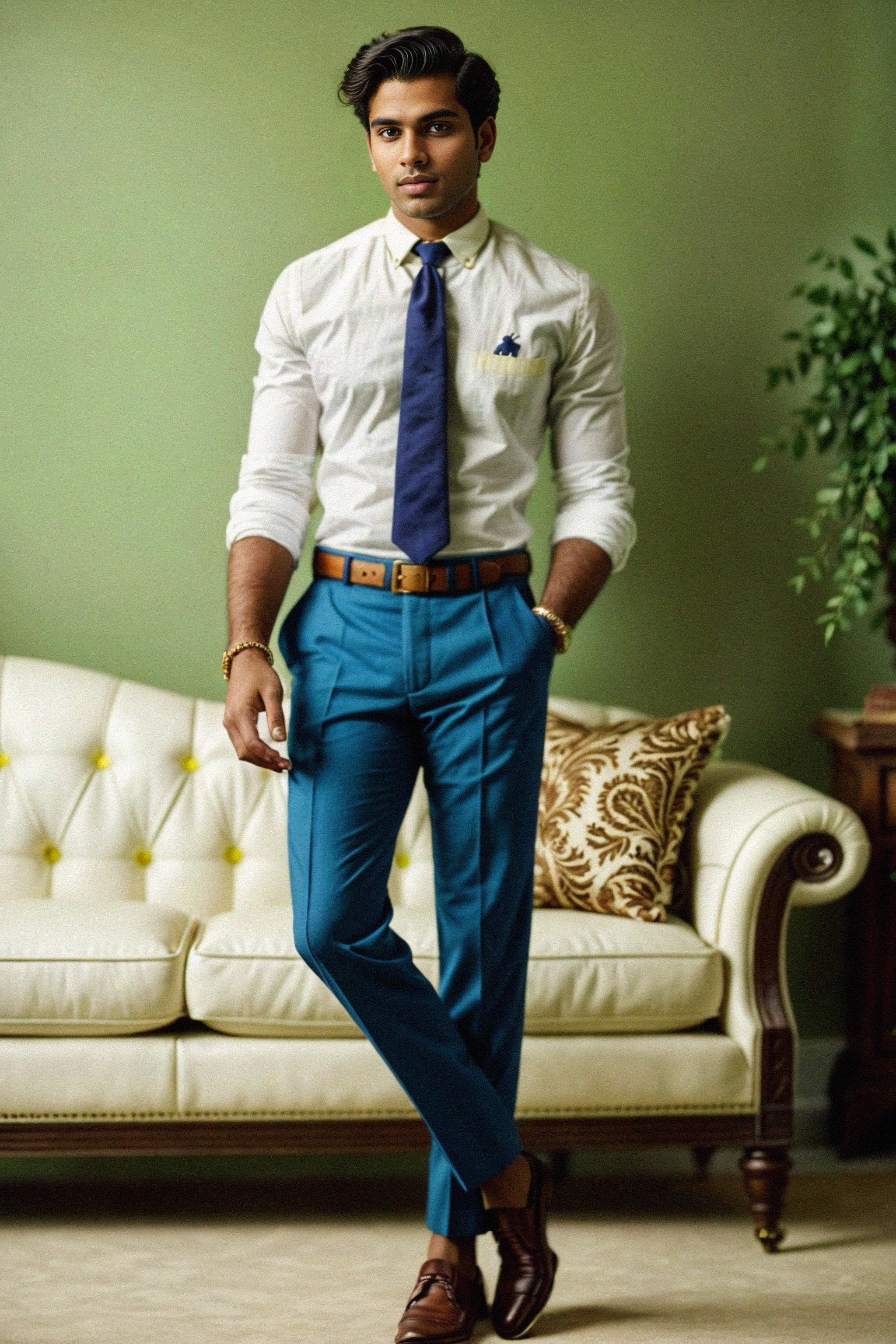 A man in preppy style, old money aesthetic, posh style, elite school ...