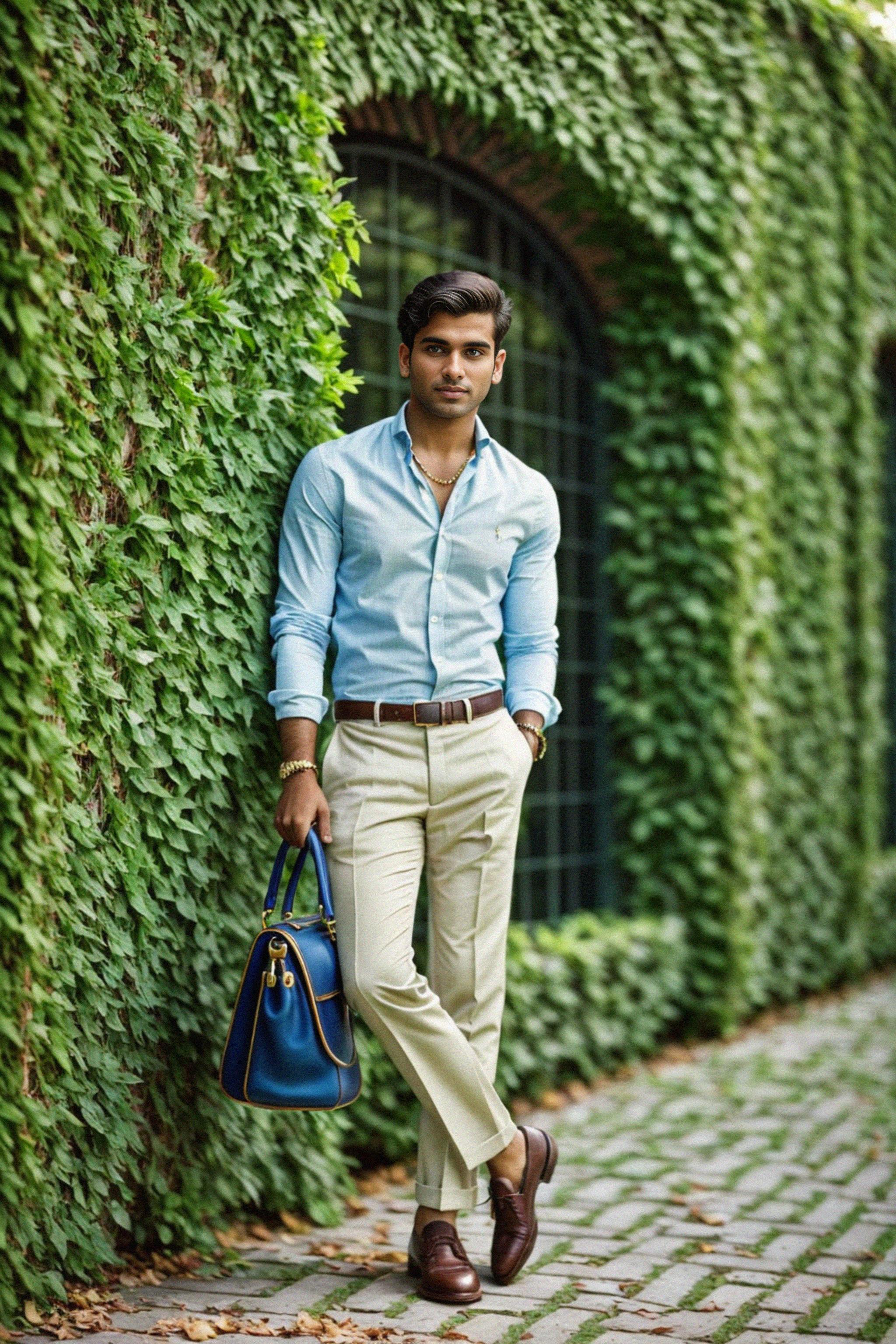A man in preppy style, old money aesthetic, posh style, elite school ...