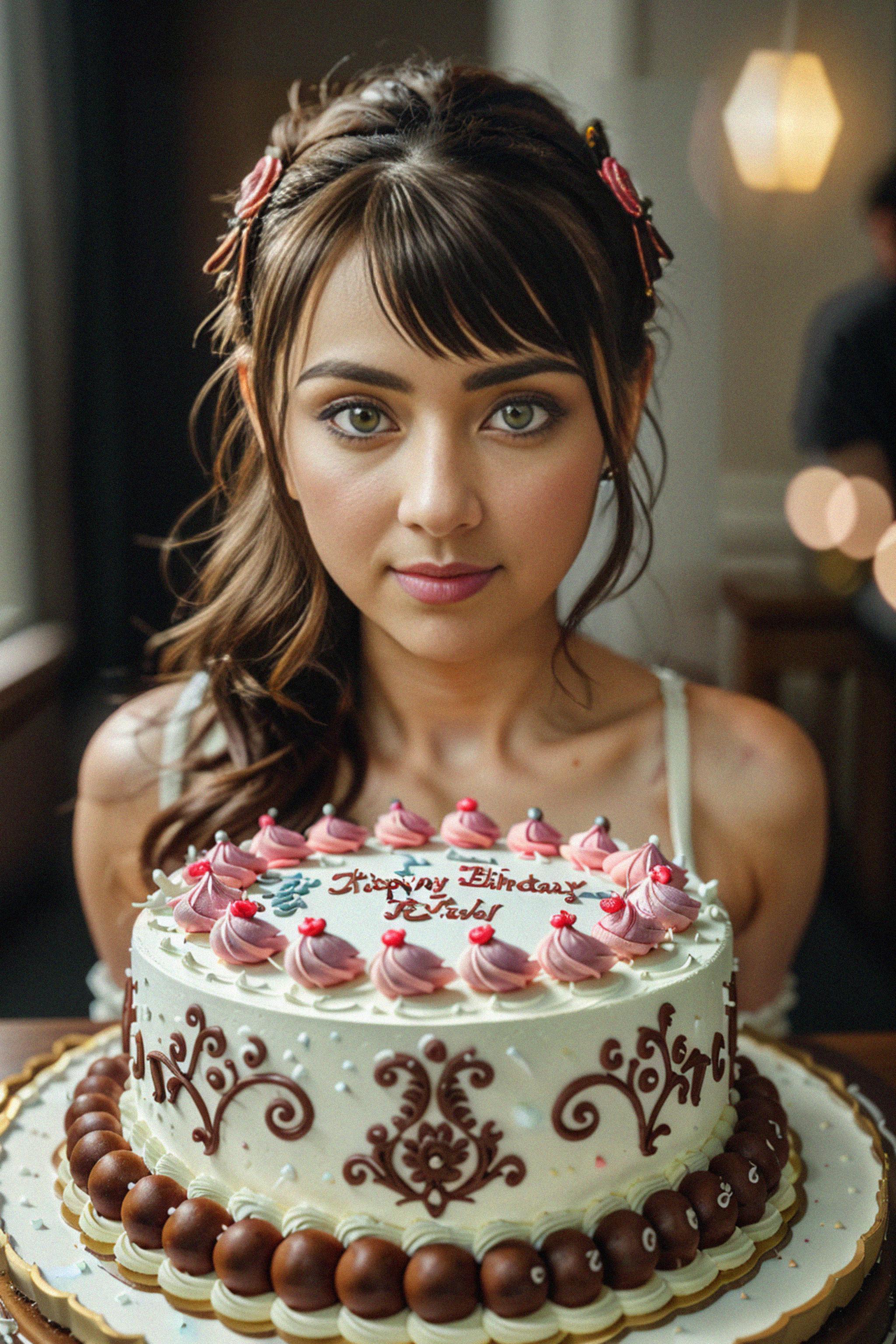 A birthday cake with intricate decorations and personalized details ...