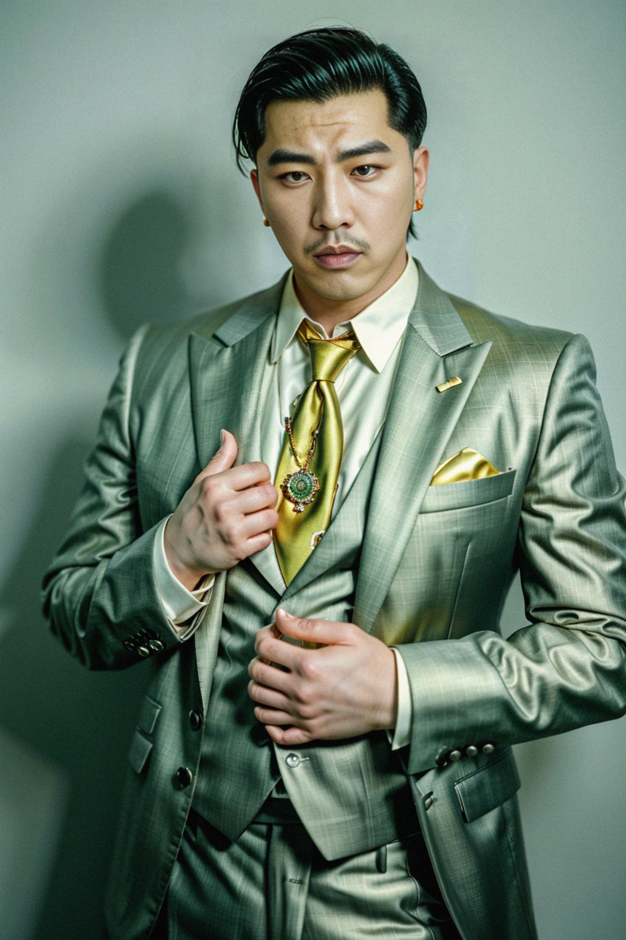 Beautiful man as a mobster, mafia, mafia outfit, tailored suits, chunky ...