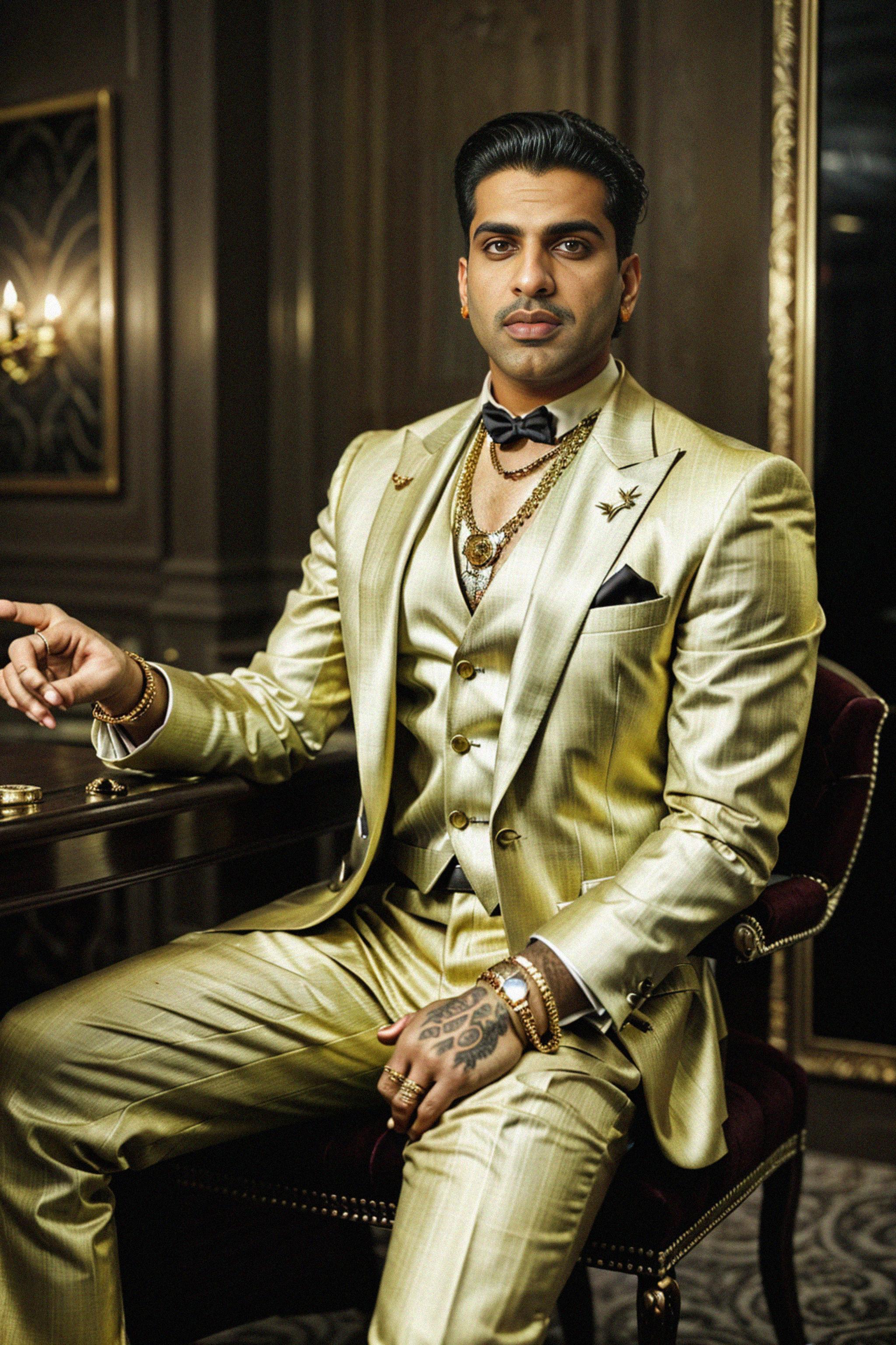 Beautiful man as a mobster, mafia, mafia outfit, tailored suits, chunky ...