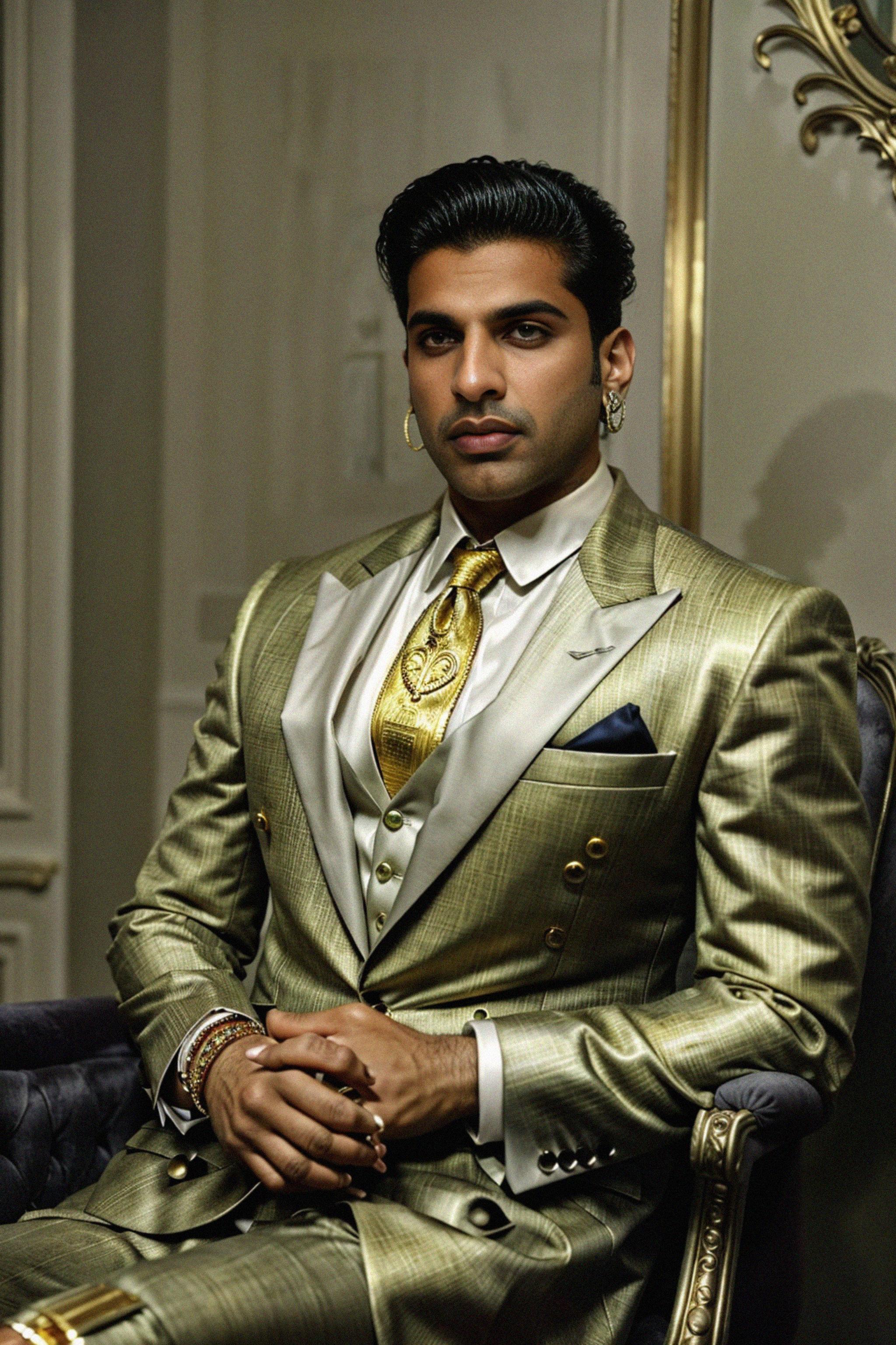 Beautiful man as a mobster, mafia, mafia outfit, tailored suits, chunky ...