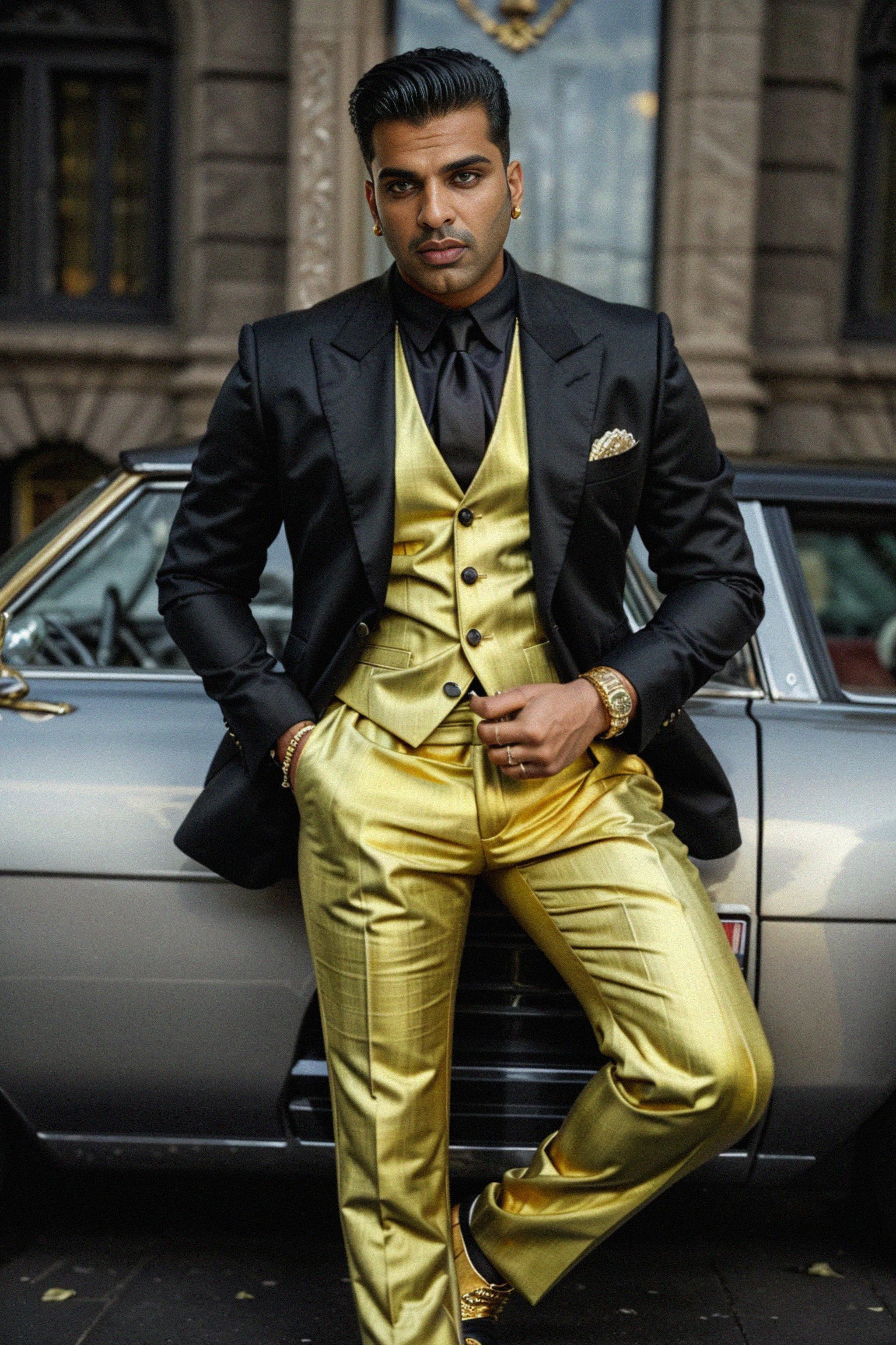 Beautiful man as a mobster, mafia, mafia outfit, tailored suits, chunky ...