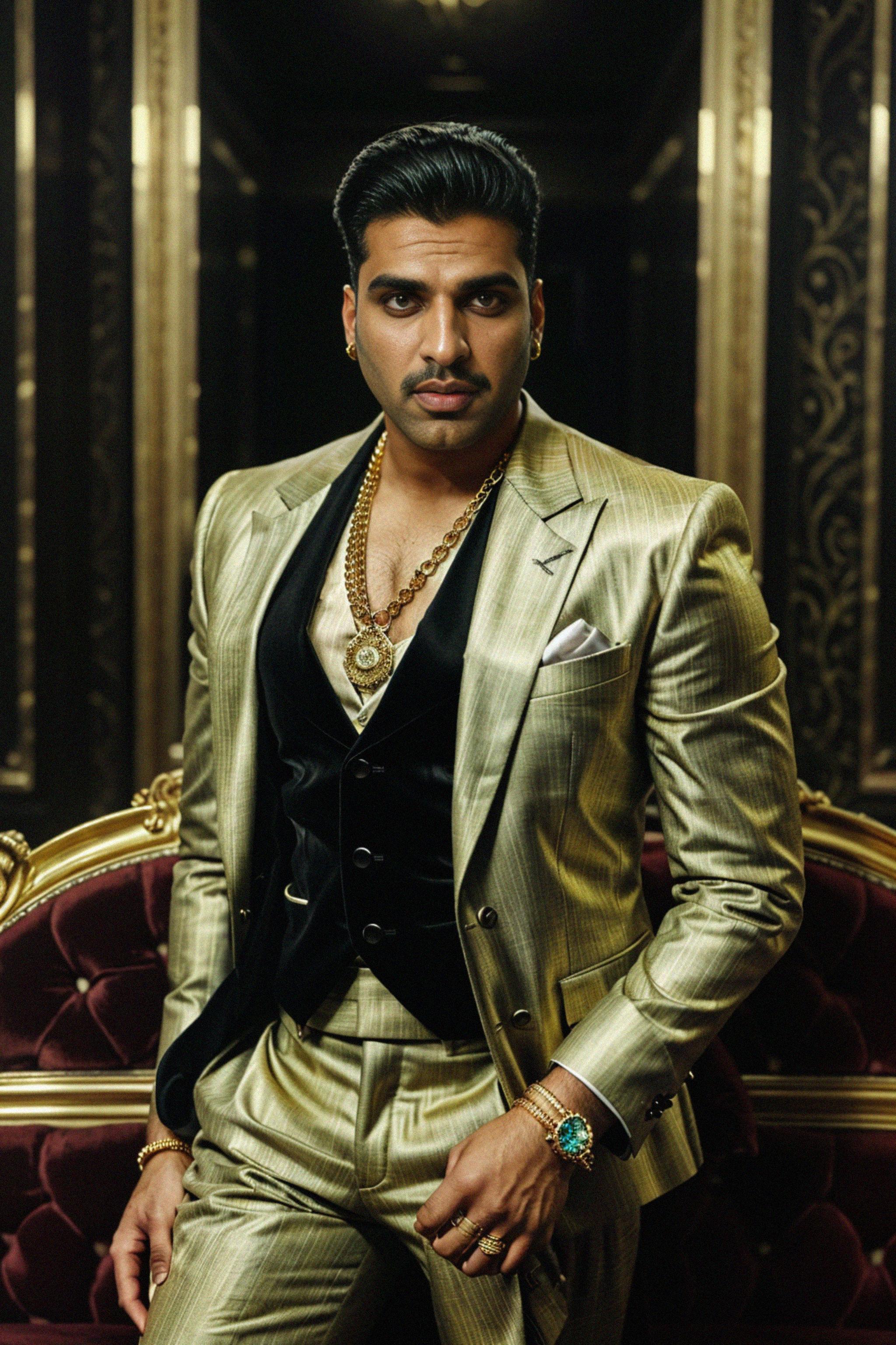 Beautiful man as a mobster, mafia, mafia outfit, tailored suits, chunky ...