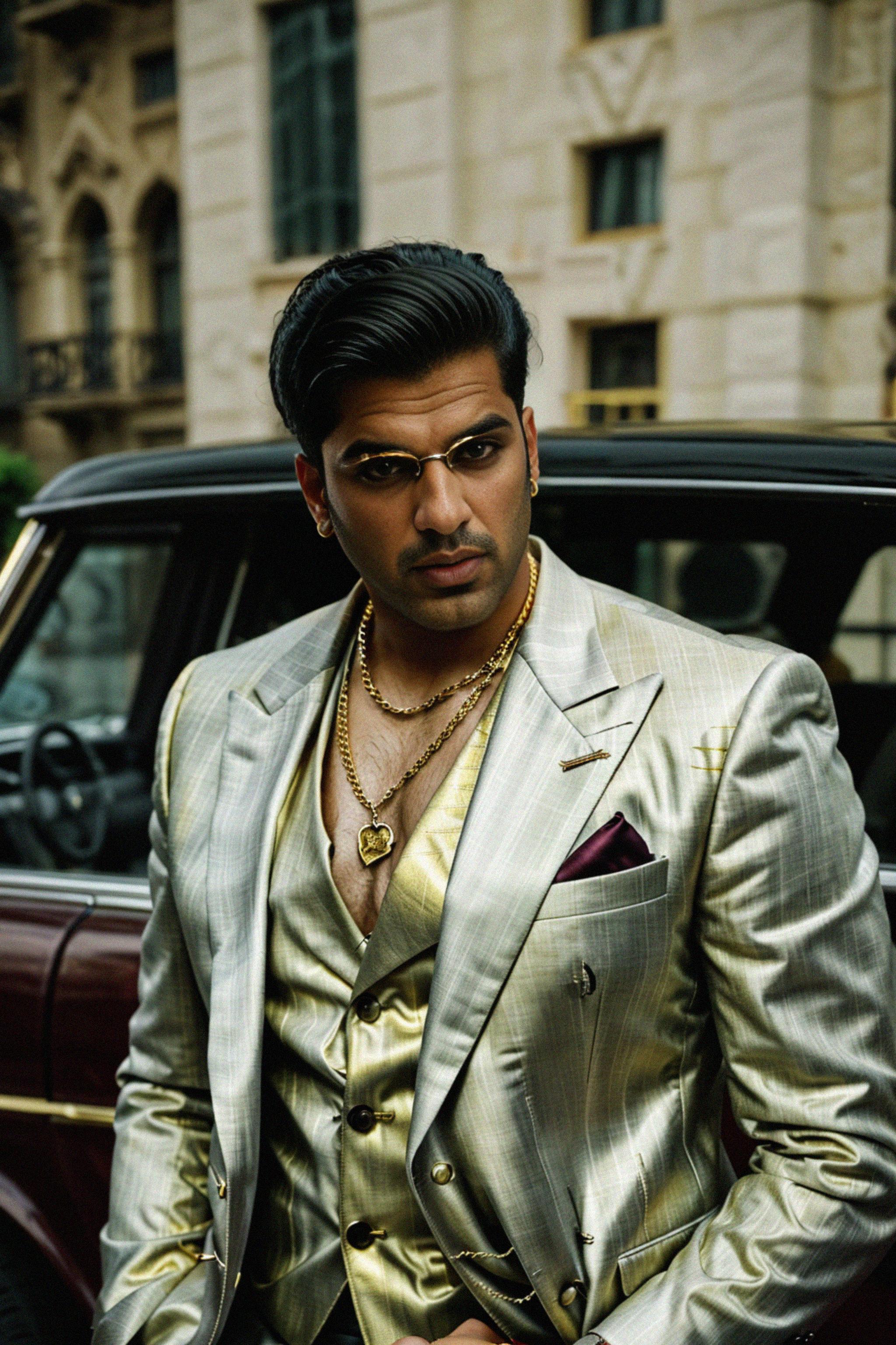 Beautiful man as a mobster, mafia, mafia outfit, tailored suits, chunky ...