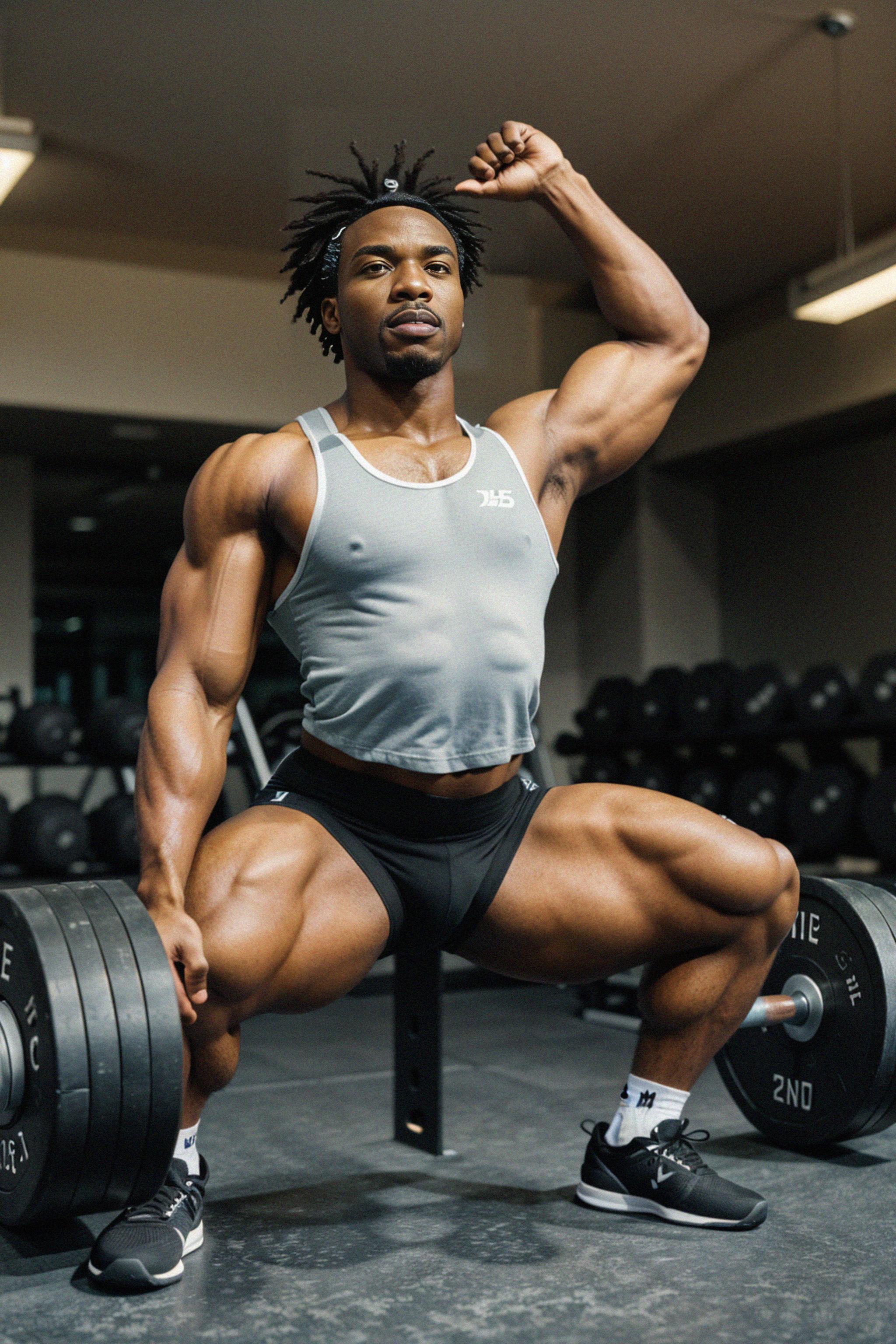 A fit male man as fitness influencer executing a deadlift with perfect ...
