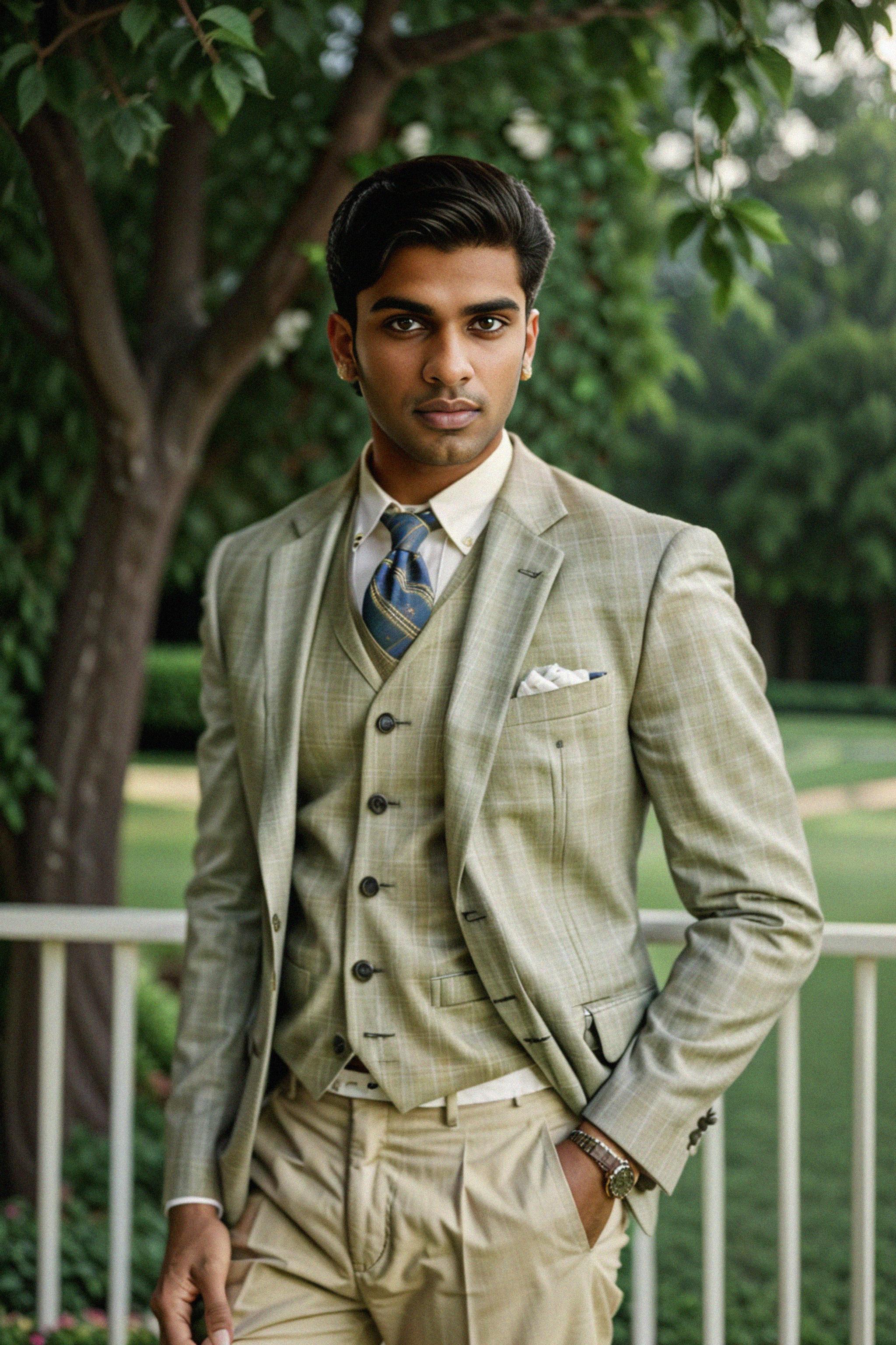 A man in preppy style, old money aesthetic, posh style, elite school ...