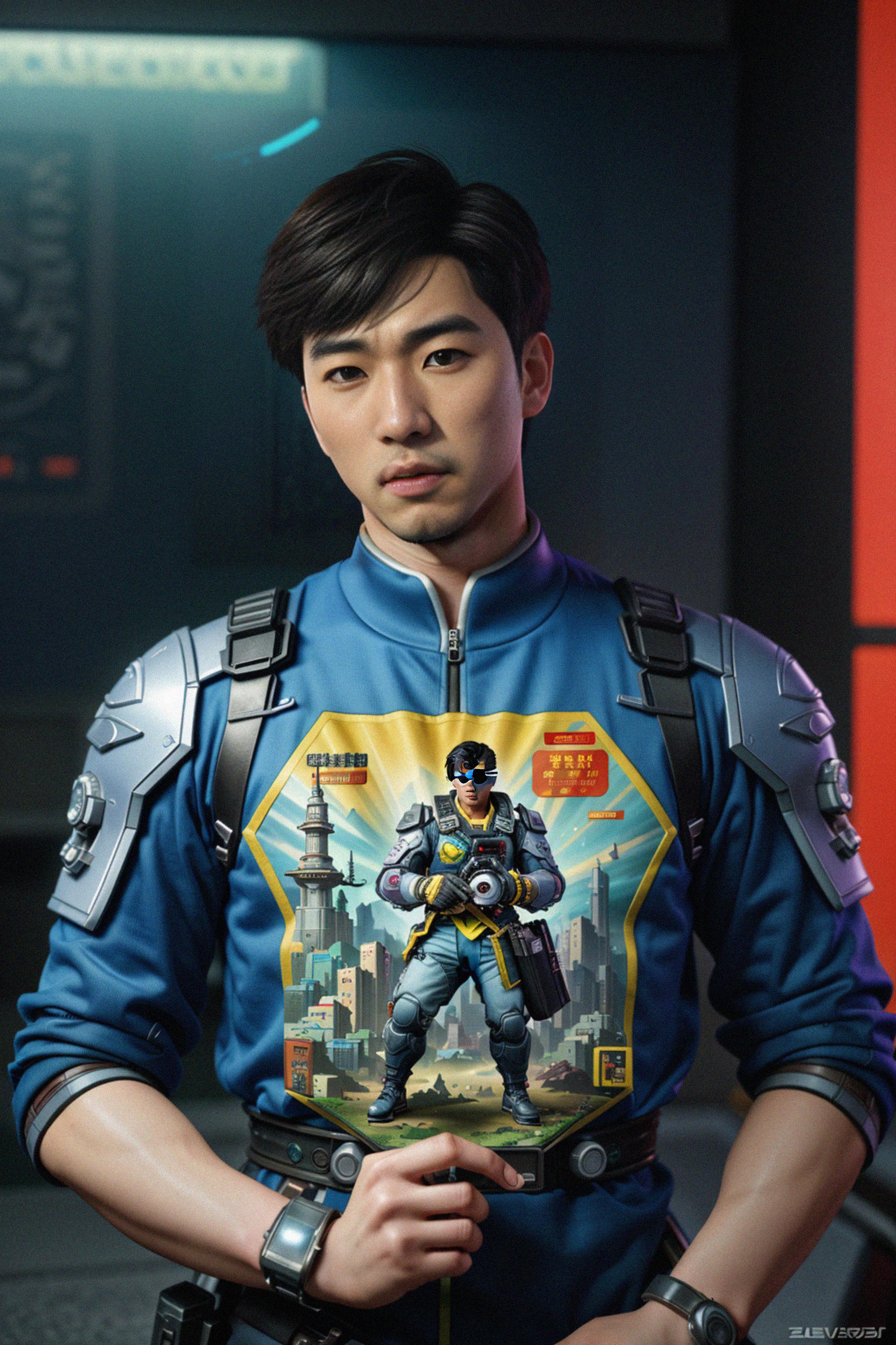 Man in Overwatch, character shot, shot, concept art, intricate details ...