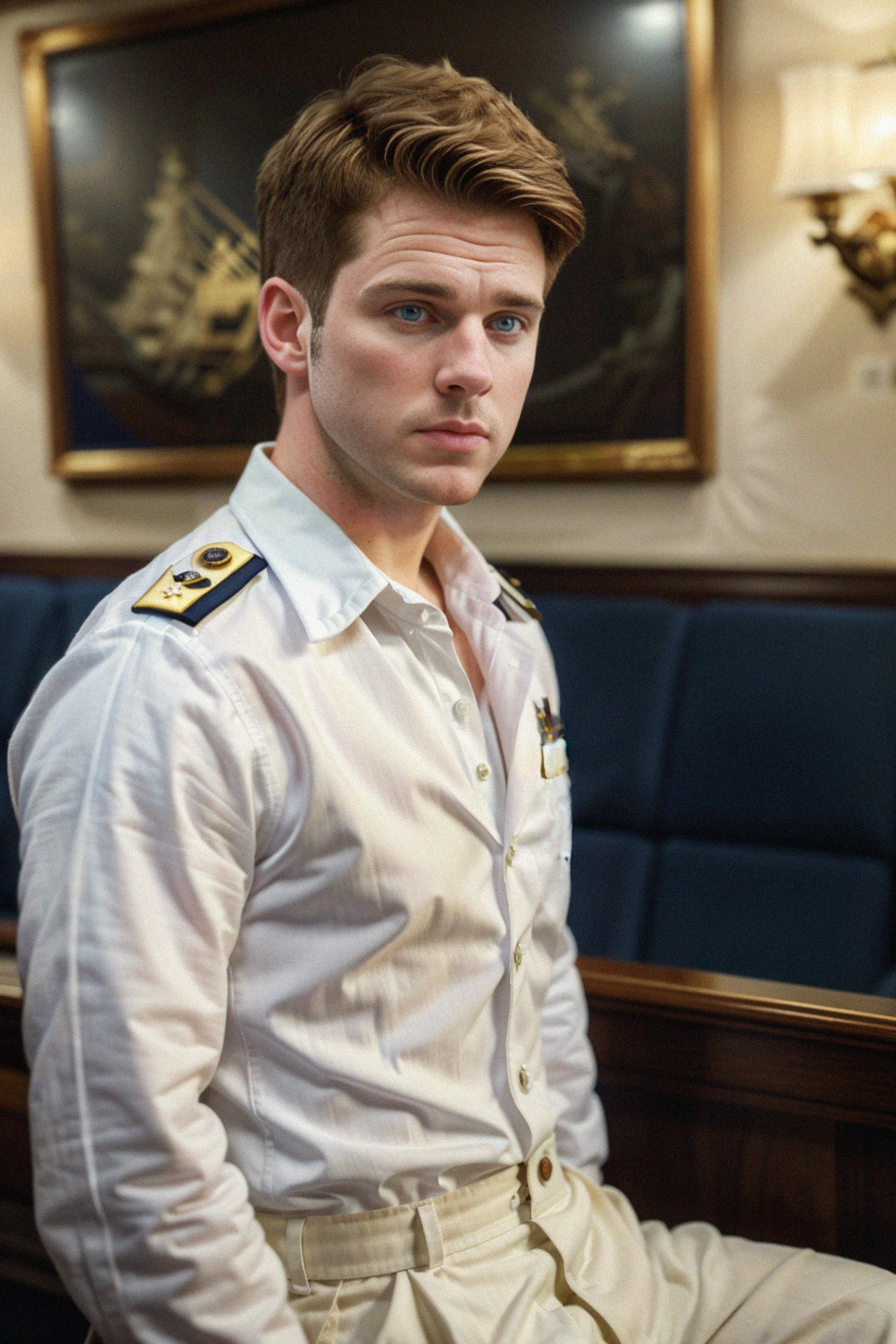 Man as a Navy Officer on a ship. highly detailed - #7722427 - Royalty ...