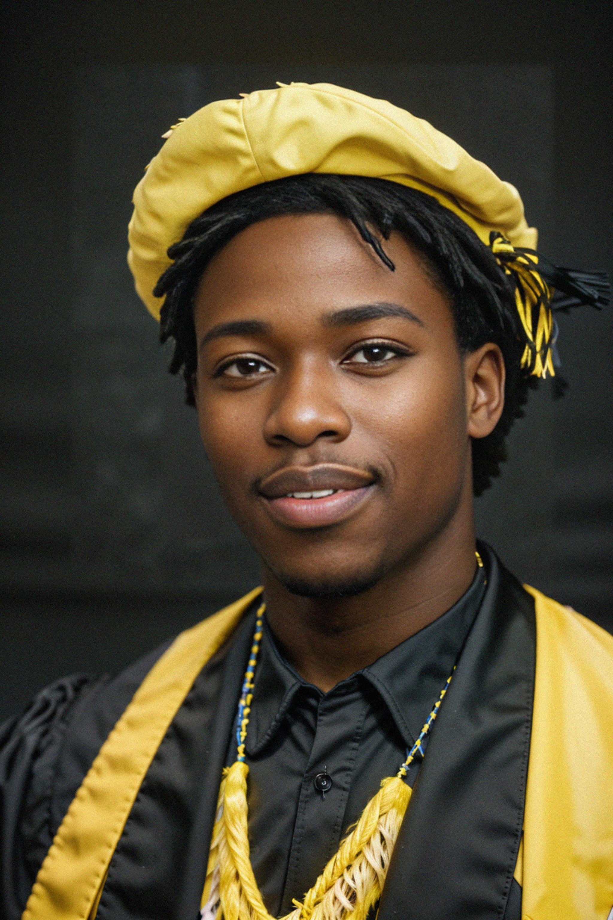 Happy man in Graduation Ceremony wearing a square black Graduation Cap ...