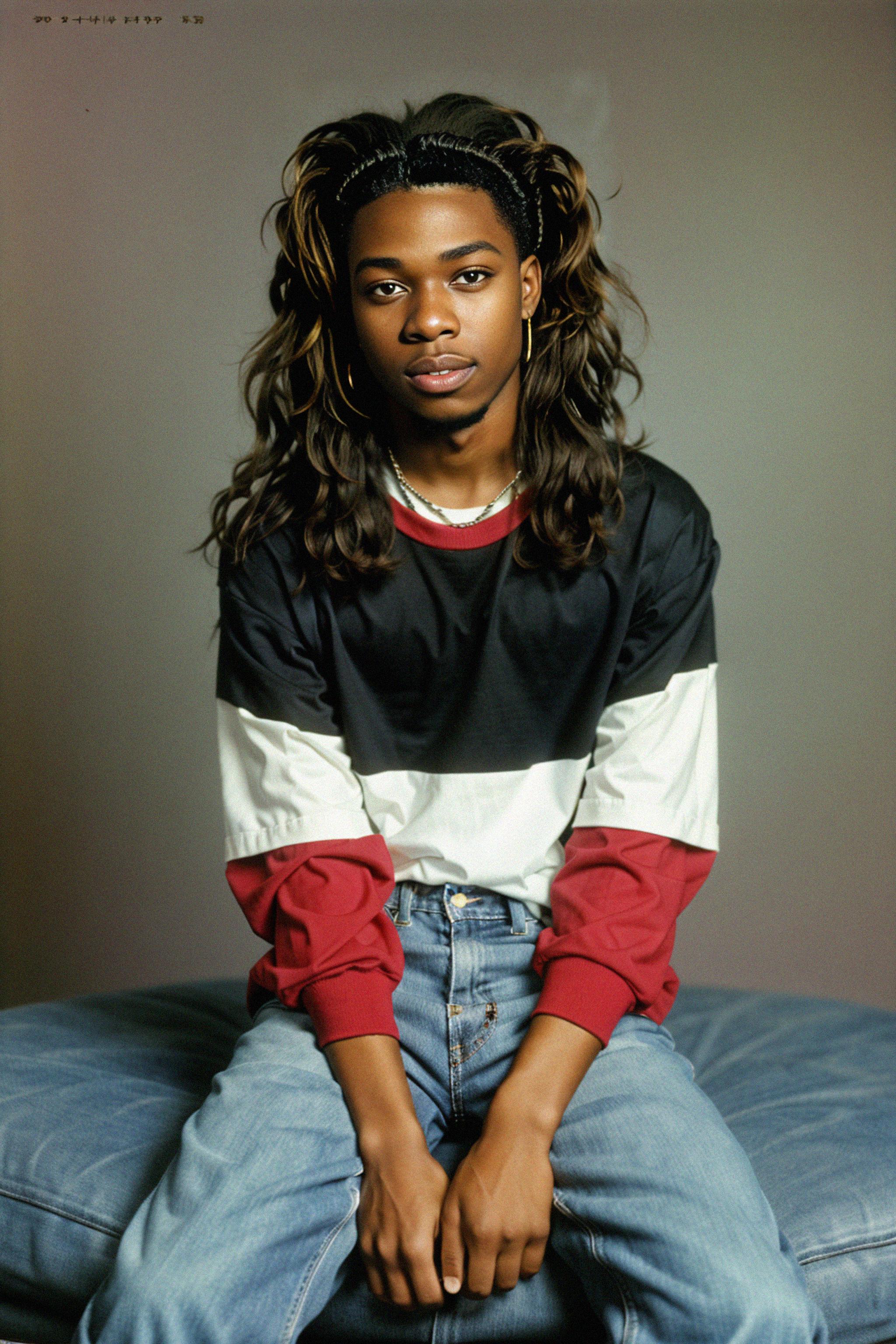 (school portrait) photo headshot of a young 18 y o man in 1990s style ...