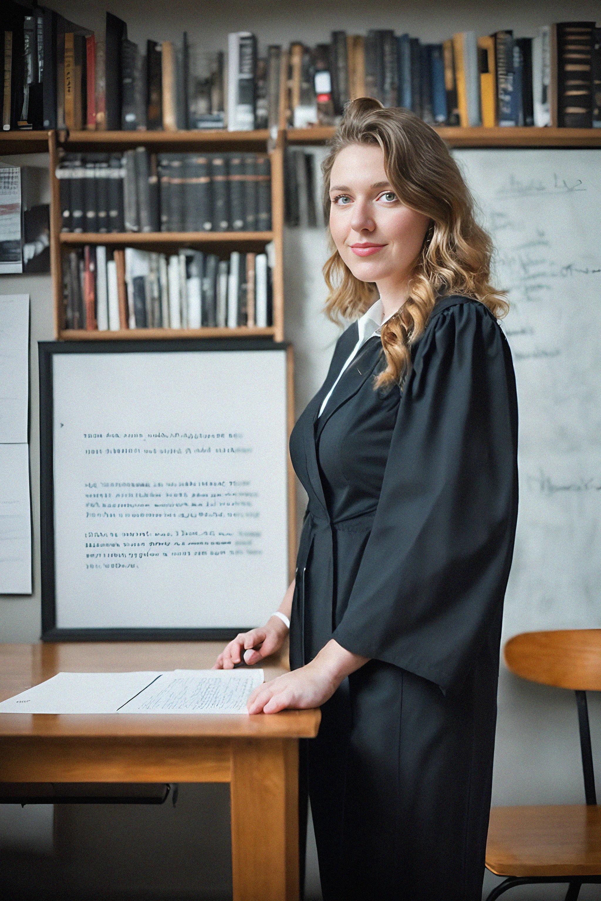 A graduate woman wearing their academic regalia, posing with their ...