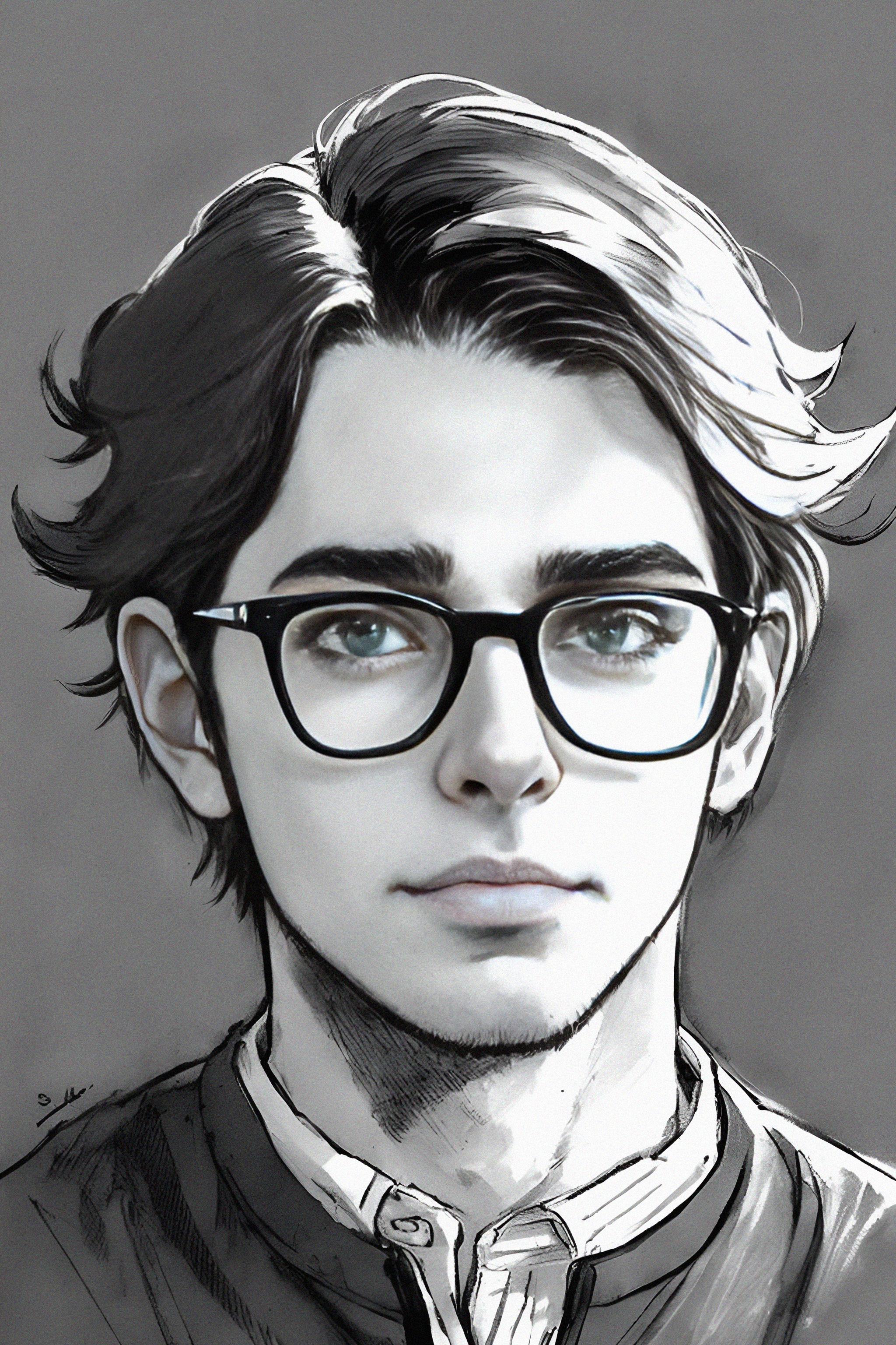 Man as concept art of a line art anime anime illustration | | anime ...