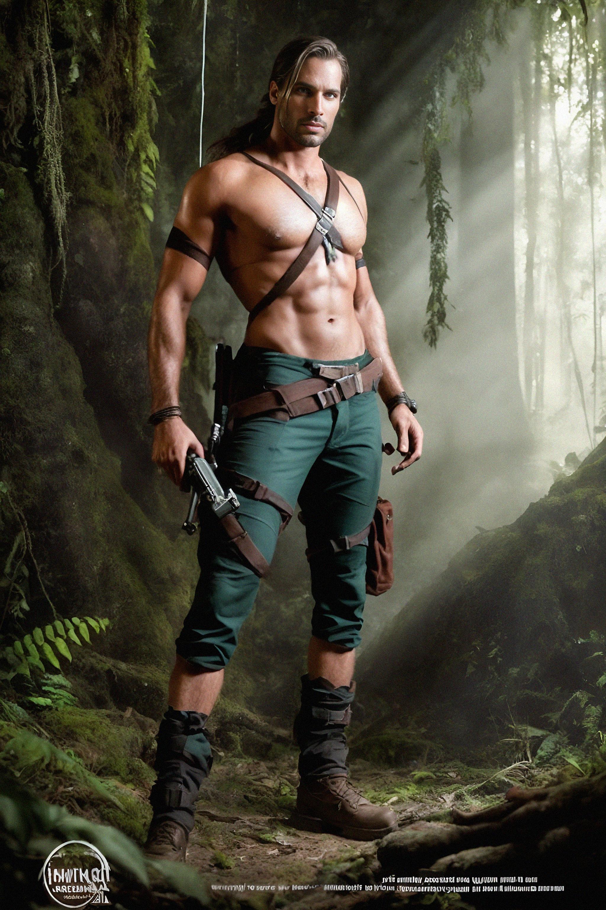 Man as masculine male sidekick of Lara Croft in Tombraider, in ...
