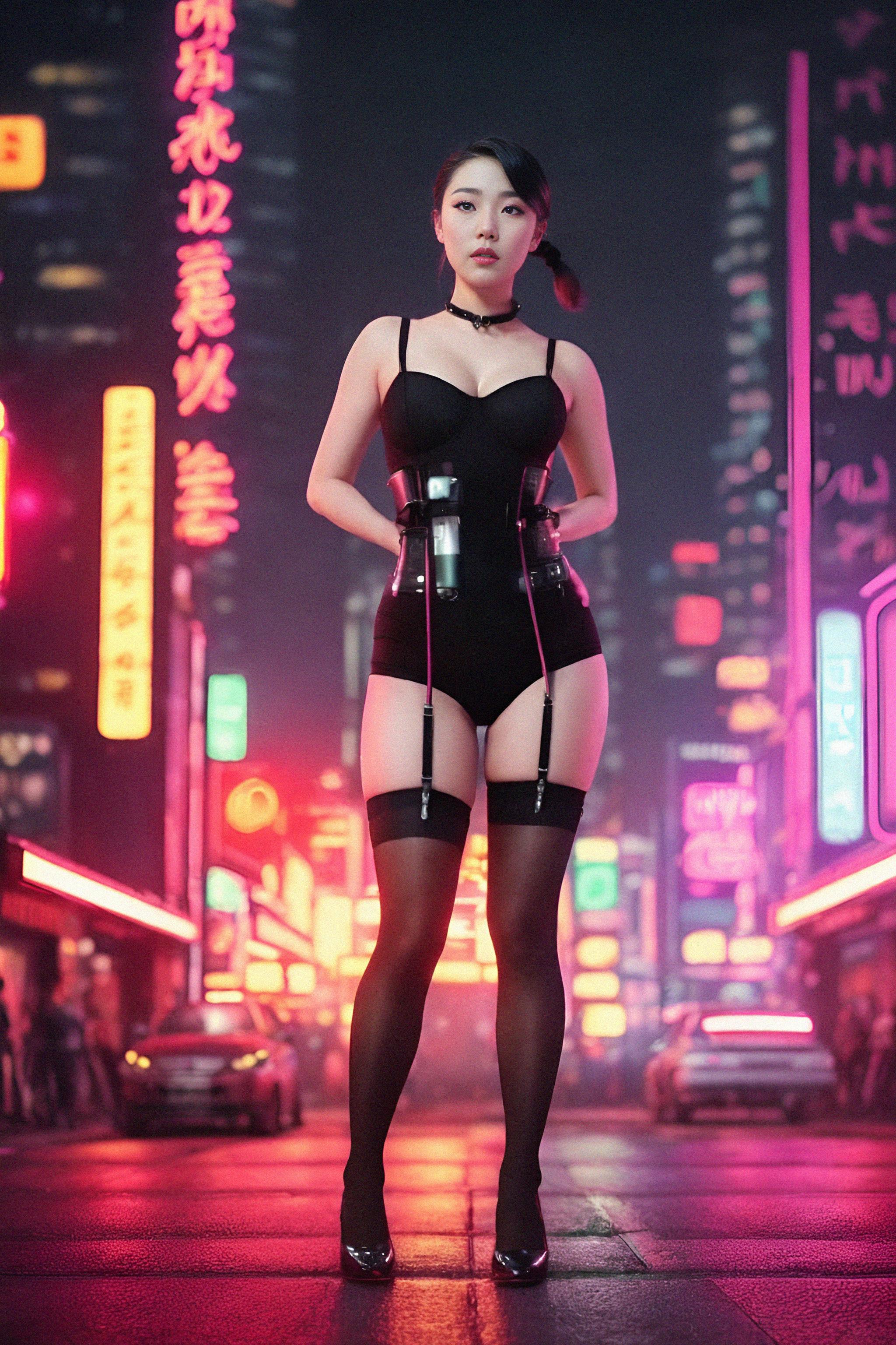 A detailed portrait of intelligent woman actress standing in street wearing b... - #8734601 ...