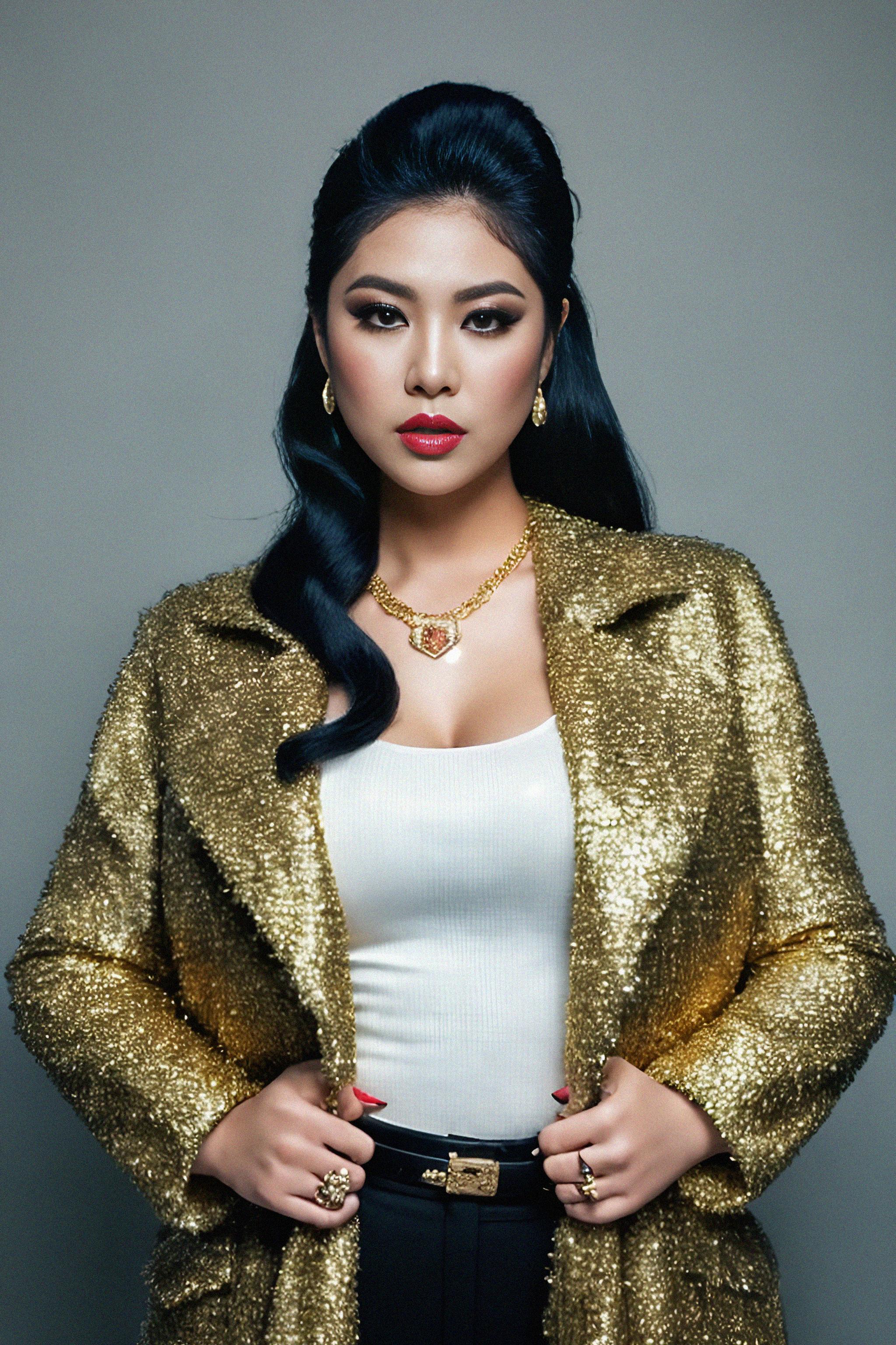 Beautiful woman as a mobster, mafia, mafia outfit, faux fur coats ...