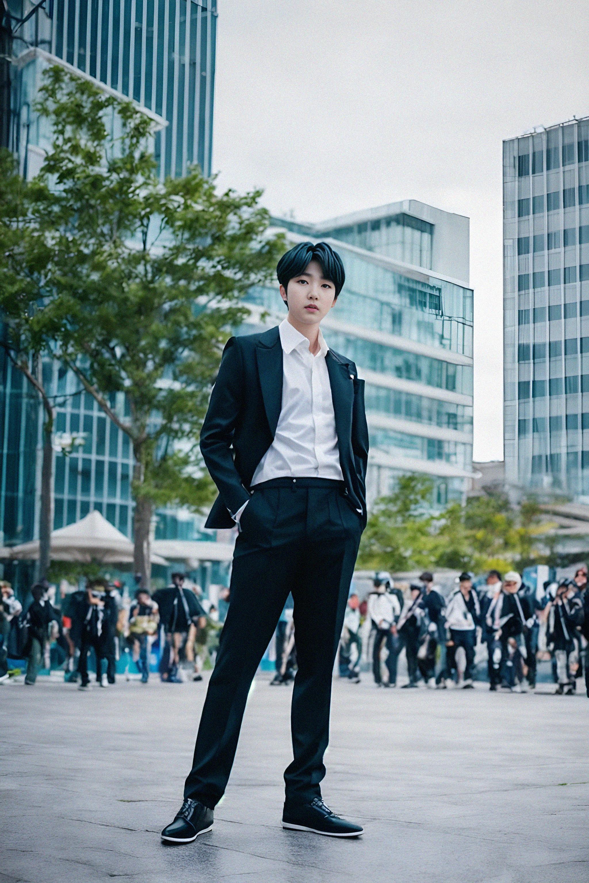 Cosplayer man as cosplay convention, outdoors at expo building ...