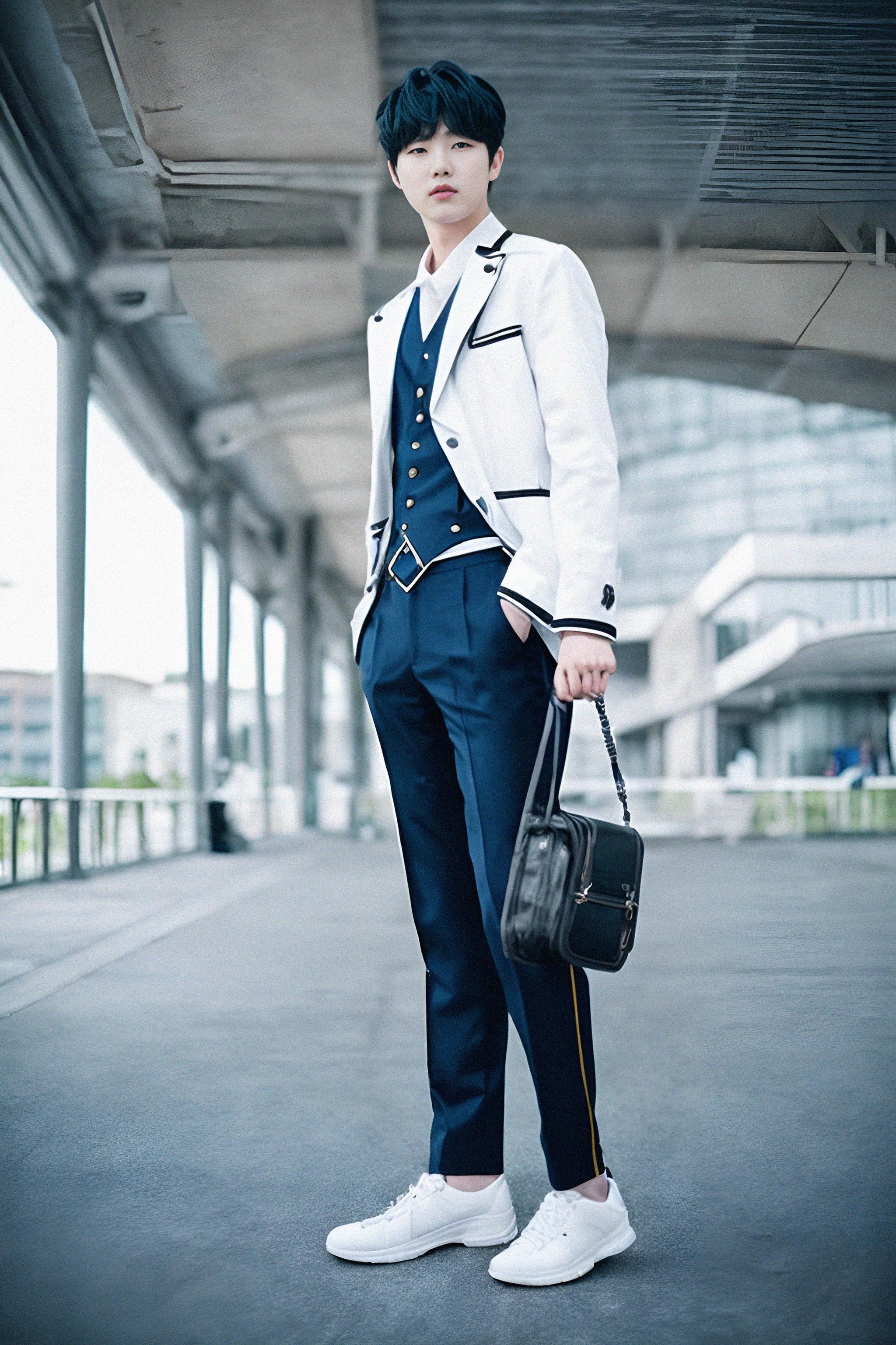 Cosplayer man as cosplay convention, outdoors at expo building ...