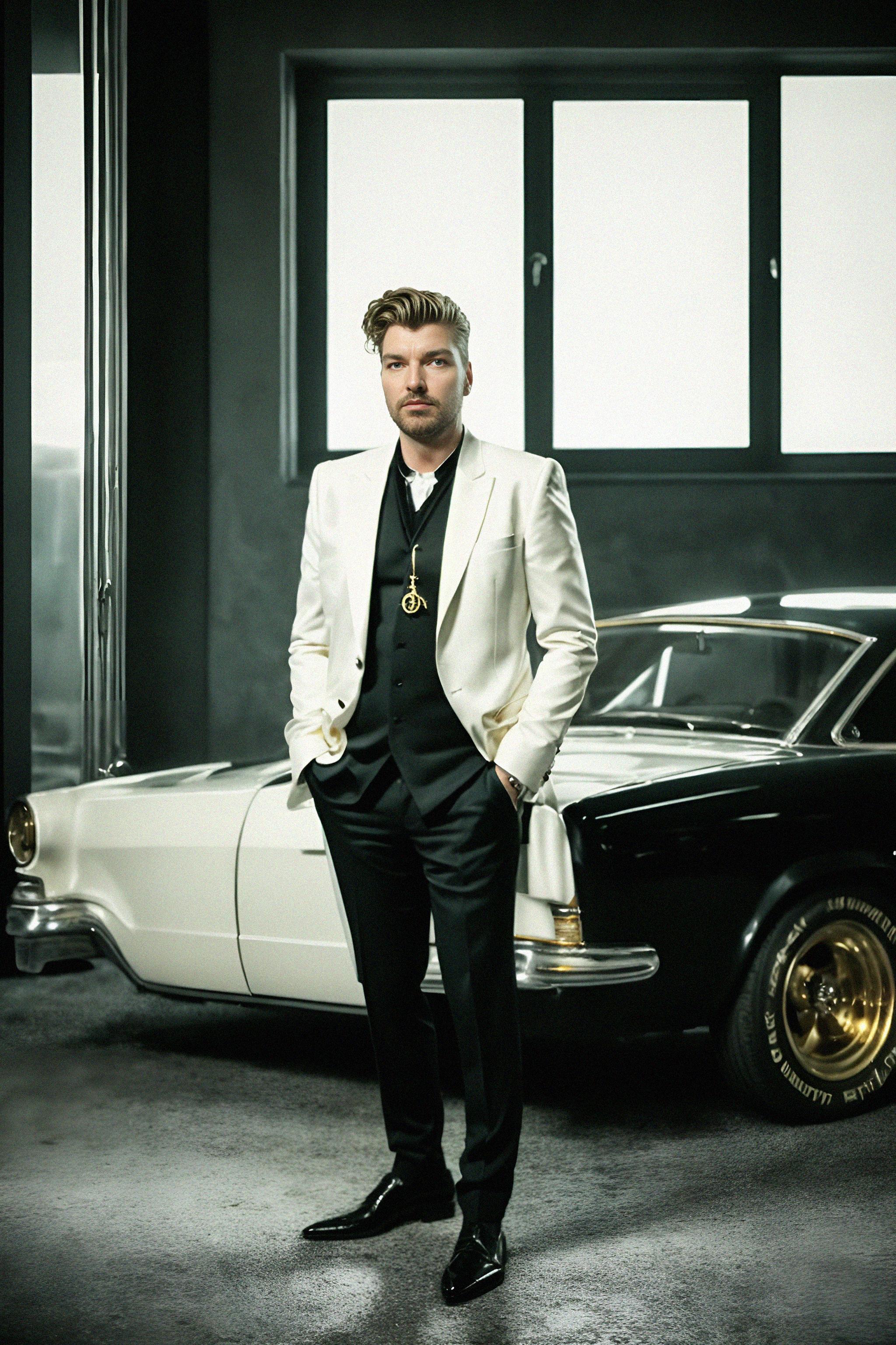 Beautiful man as a mobster, mafia, mafia outfit, tailored suits, chunky ...