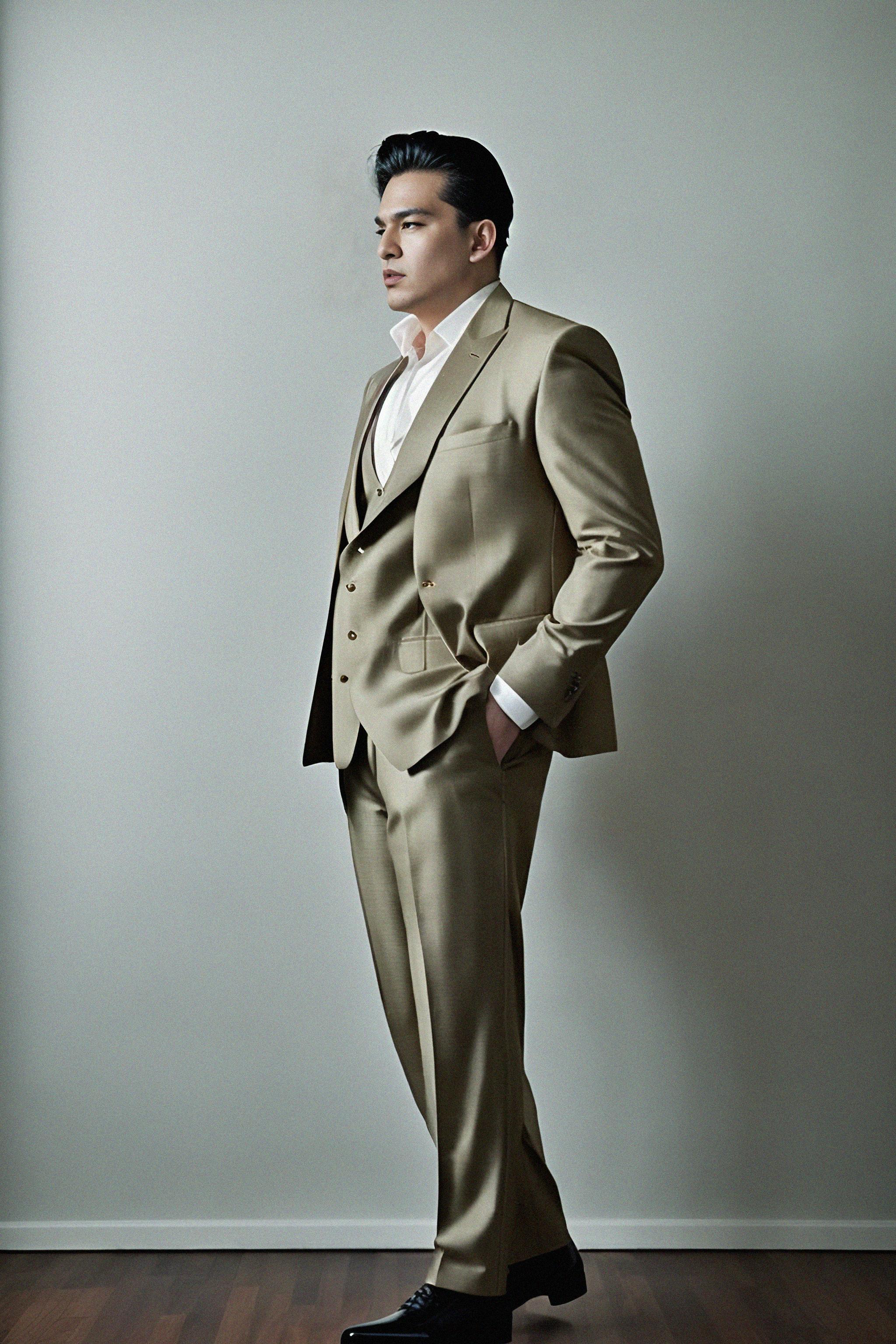 Beautiful man as a mobster, mafia, mafia outfit, tailored suits, chunky ...