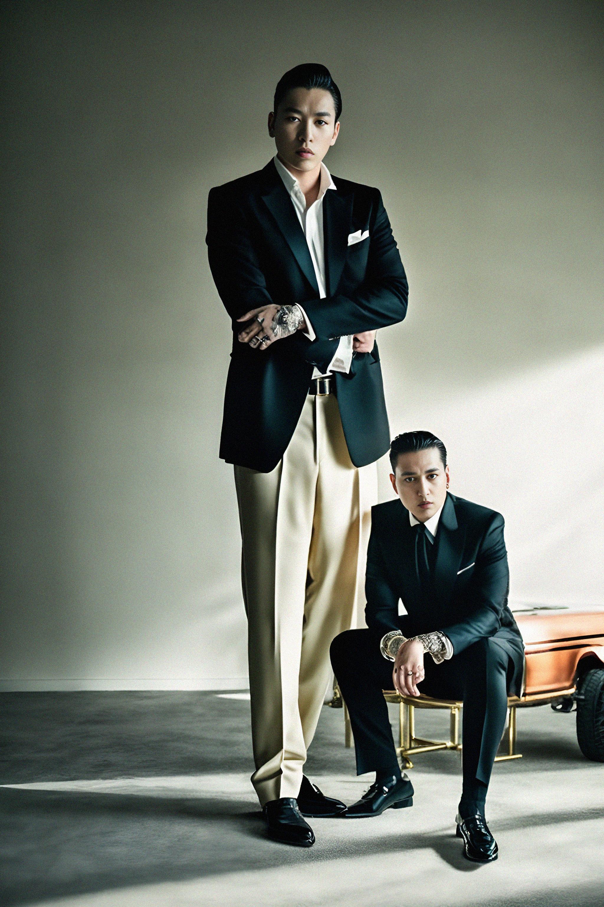 Beautiful man as a mobster, mafia, mafia outfit, tailored suits, chunky ...