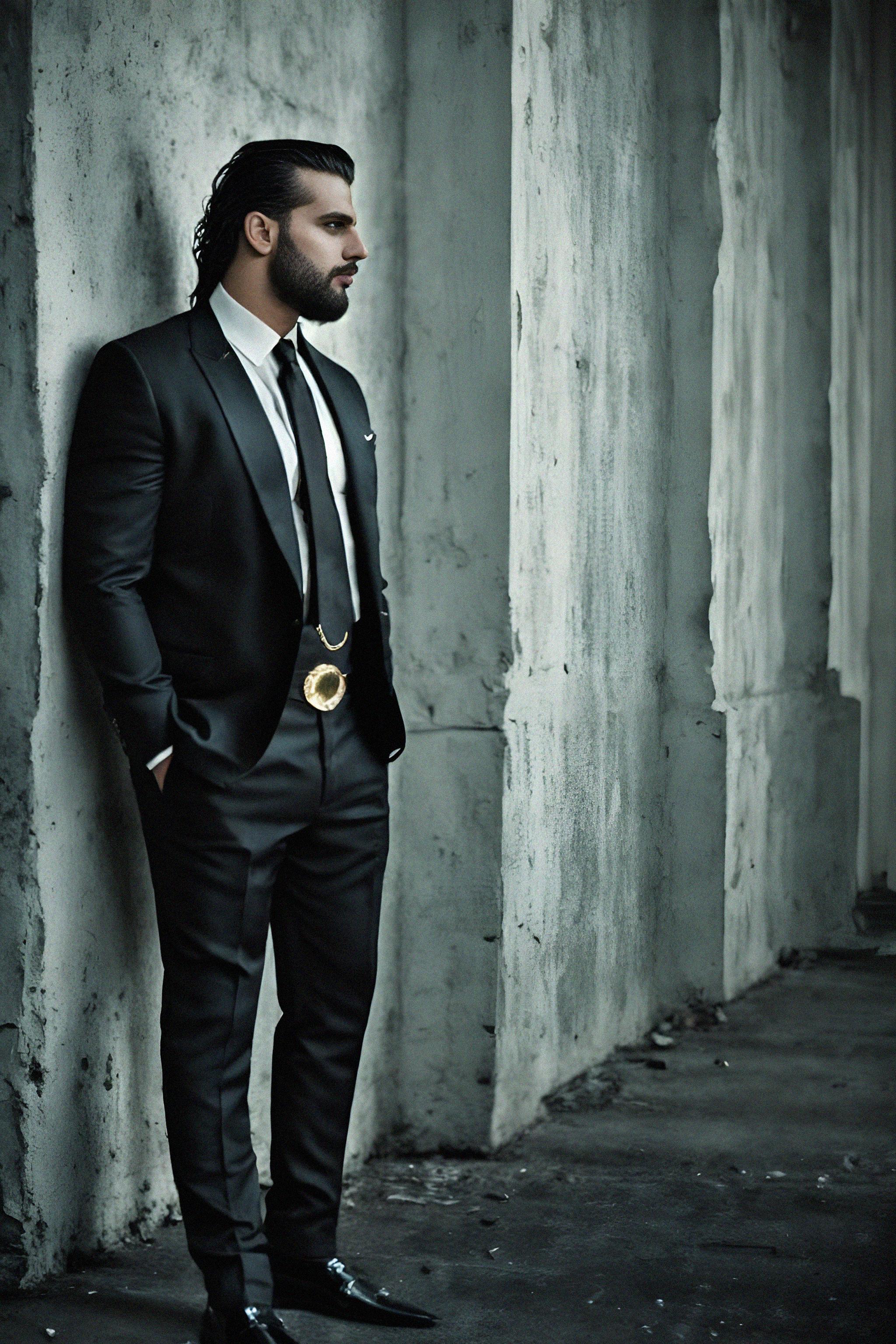 Beautiful man as a mobster, mafia, mafia outfit, tailored suits, chunky ...