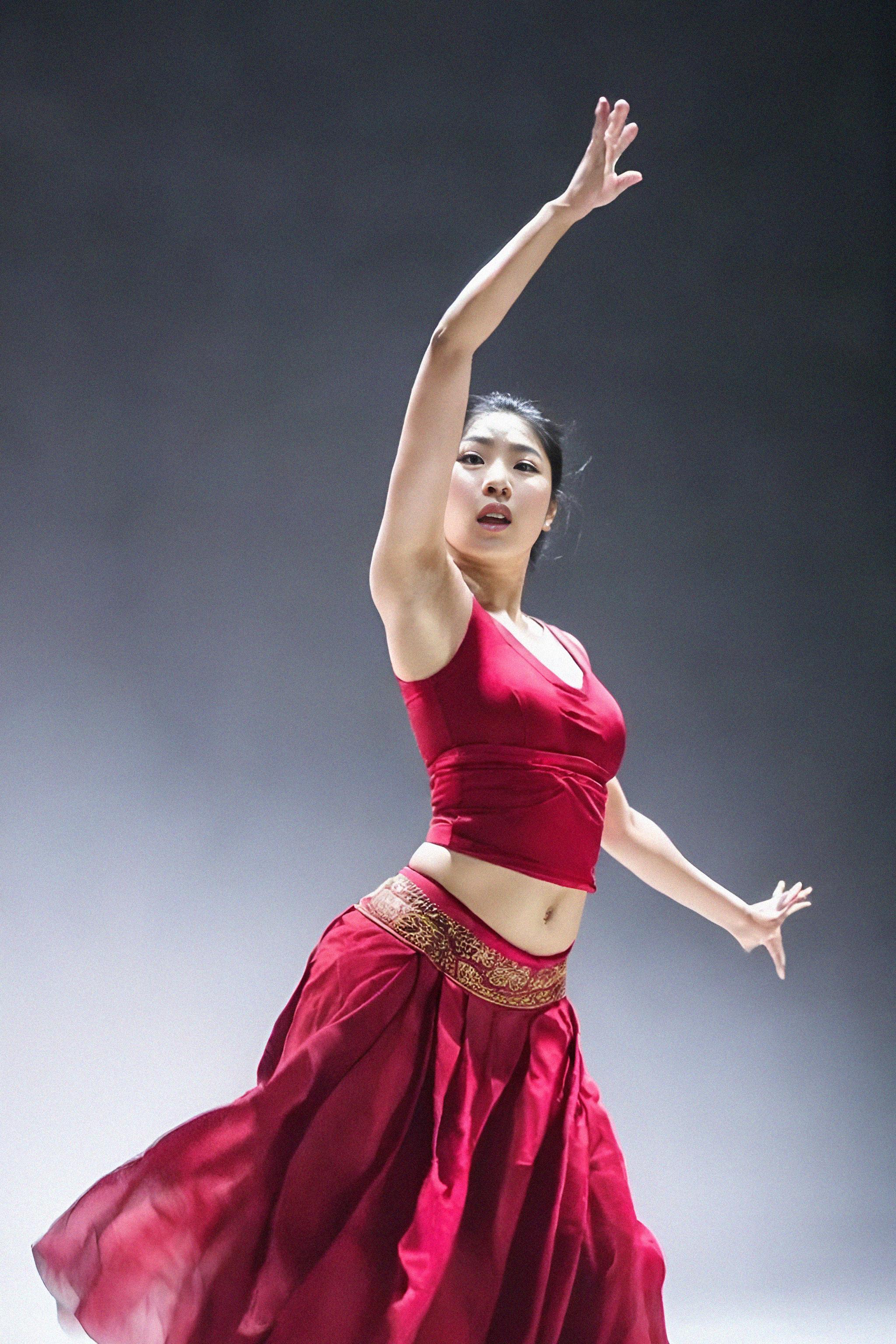 Woman performing a sacred dance or movement, expressing spirituality ...
